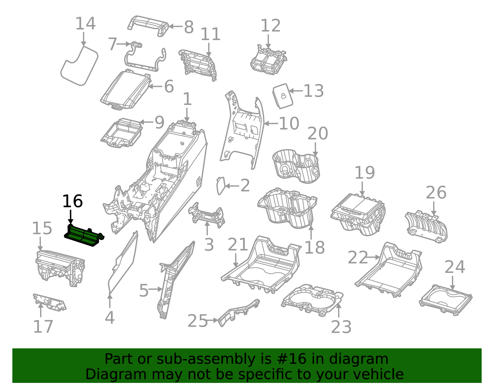 Console Mat 68541925AB | Mopar Parts Canada