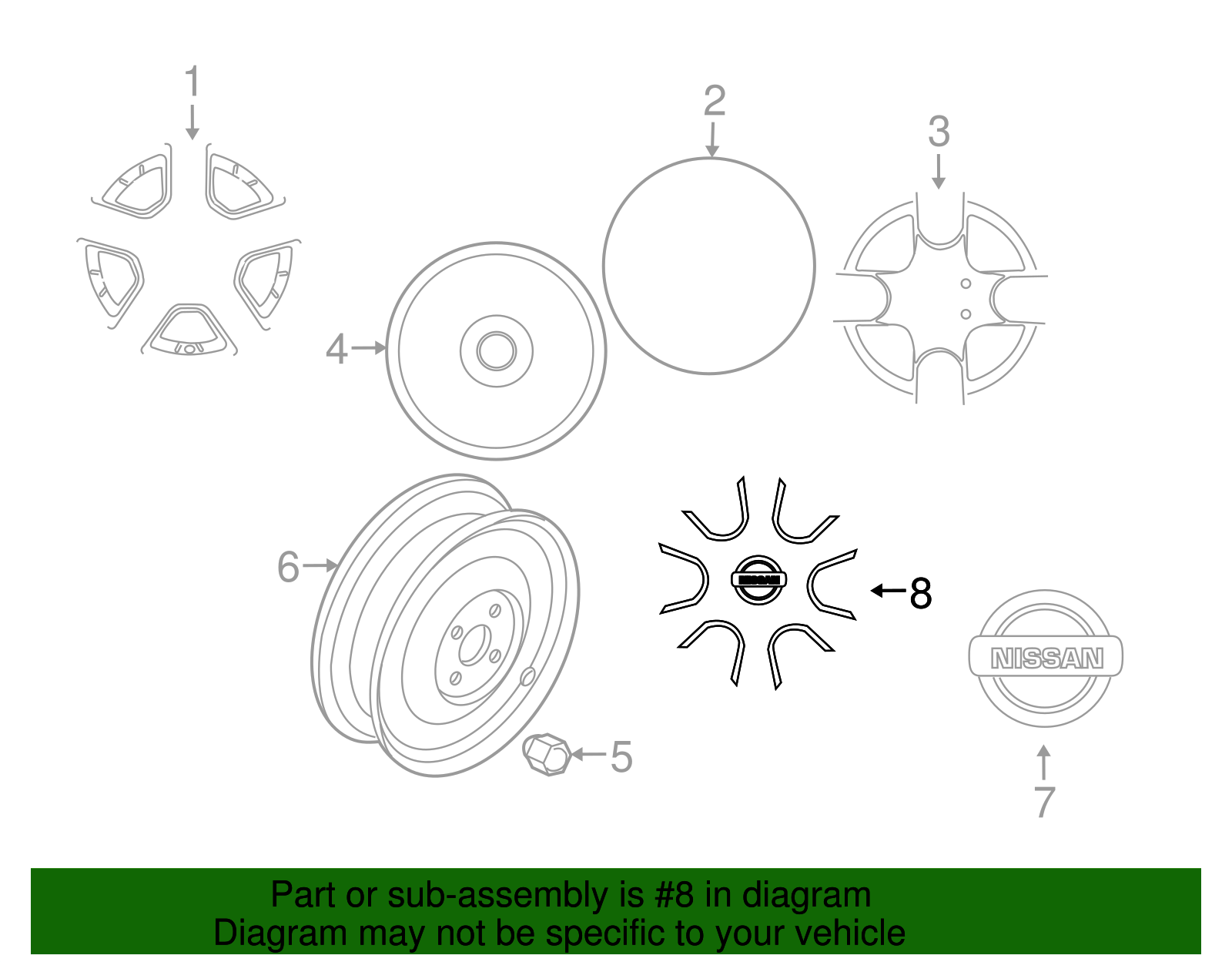 2005-2017 Nissan Frontier Wheel Cover 40315-EA00A | Nissan Parts Central