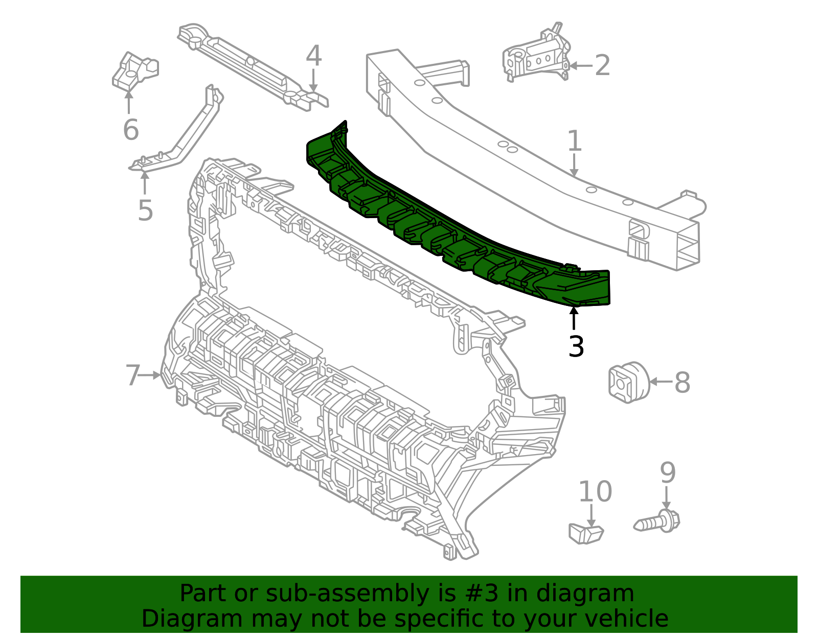 2024-2026 Toyota Tacoma Bumper Impact Absorber 52611-AK010 | Toyota ...