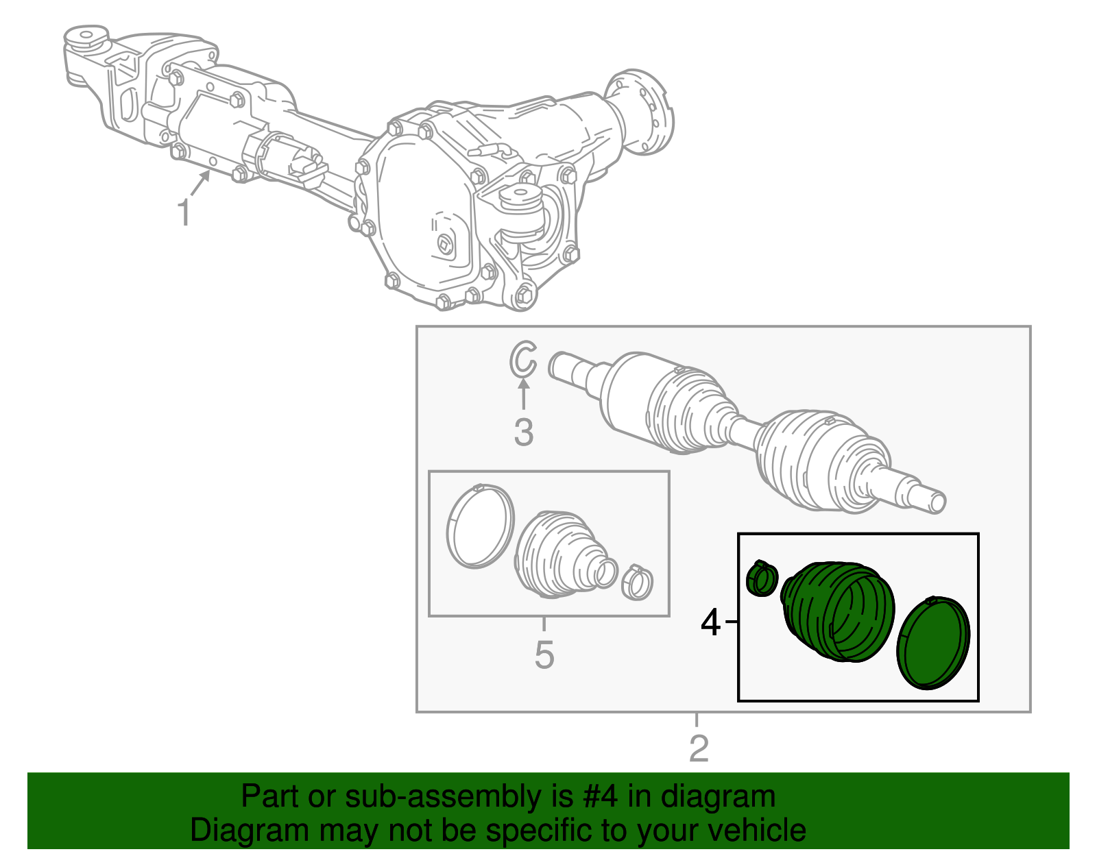 2015-2022 GM Front Wheel Half-Shaft Constant Velocity (CV) Boot Kit ...