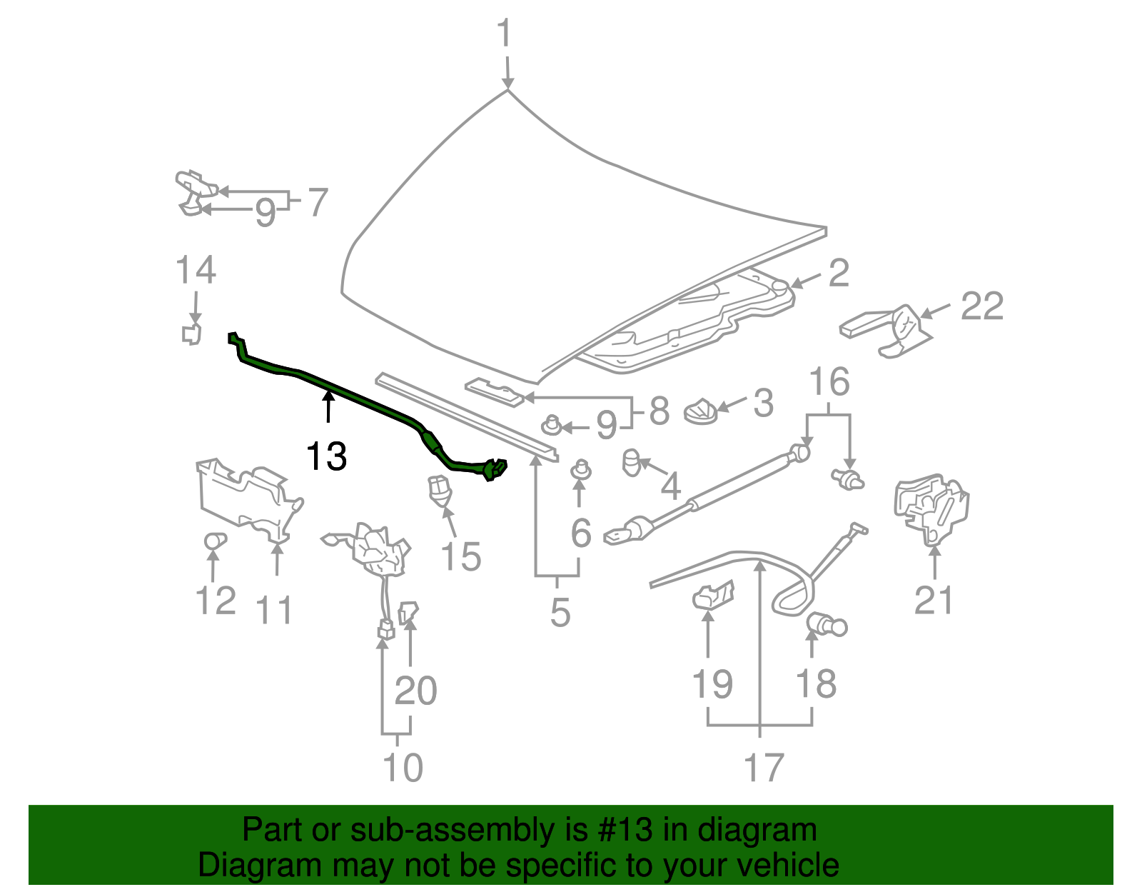 74145-SDA-A00 - 2003-2007 Honda Accord - Stay Hood Opener | All ...
