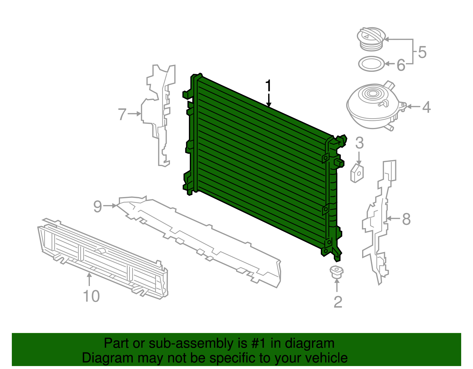 3QF-121-251-D - Radiator 2018-2023 Volkswagen | Wolfsburg Parts Direct
