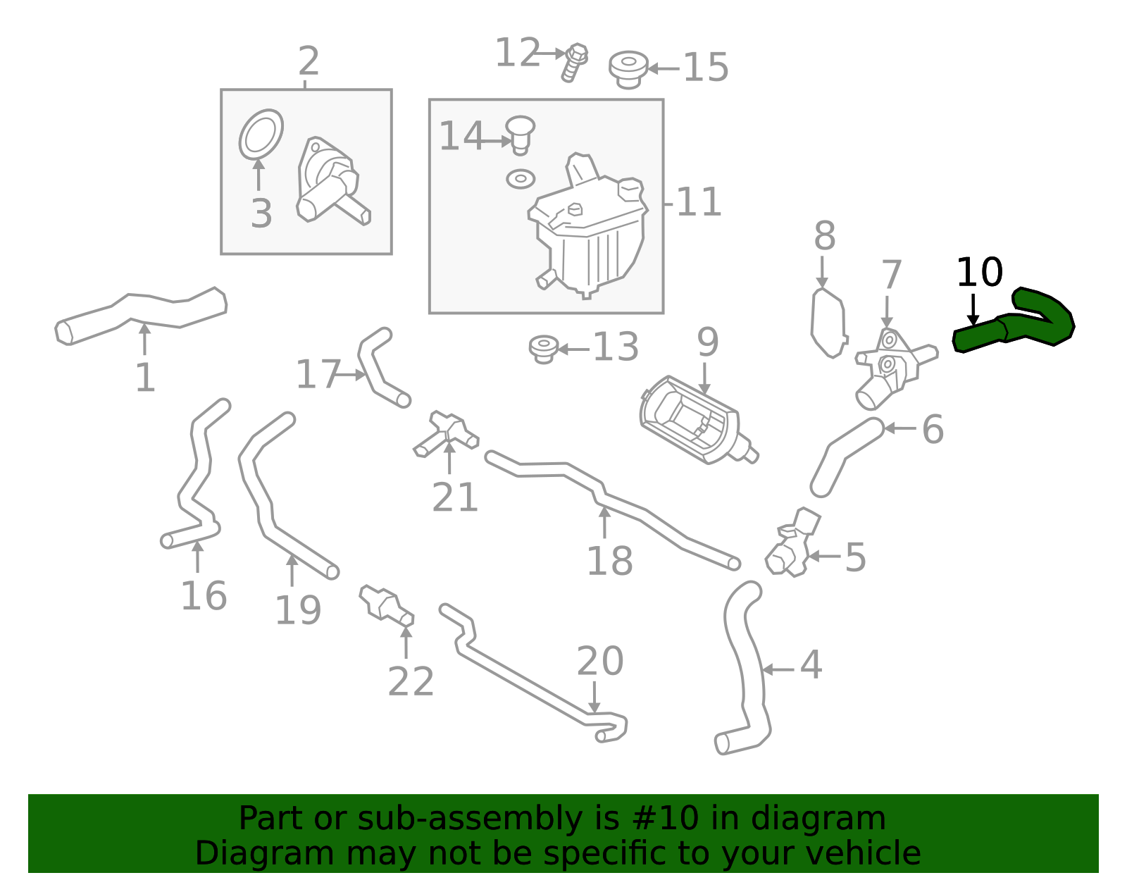 2020-2022 Toyota Corolla Radiator Coolant Hose 16573-0T150 | Toyota ...