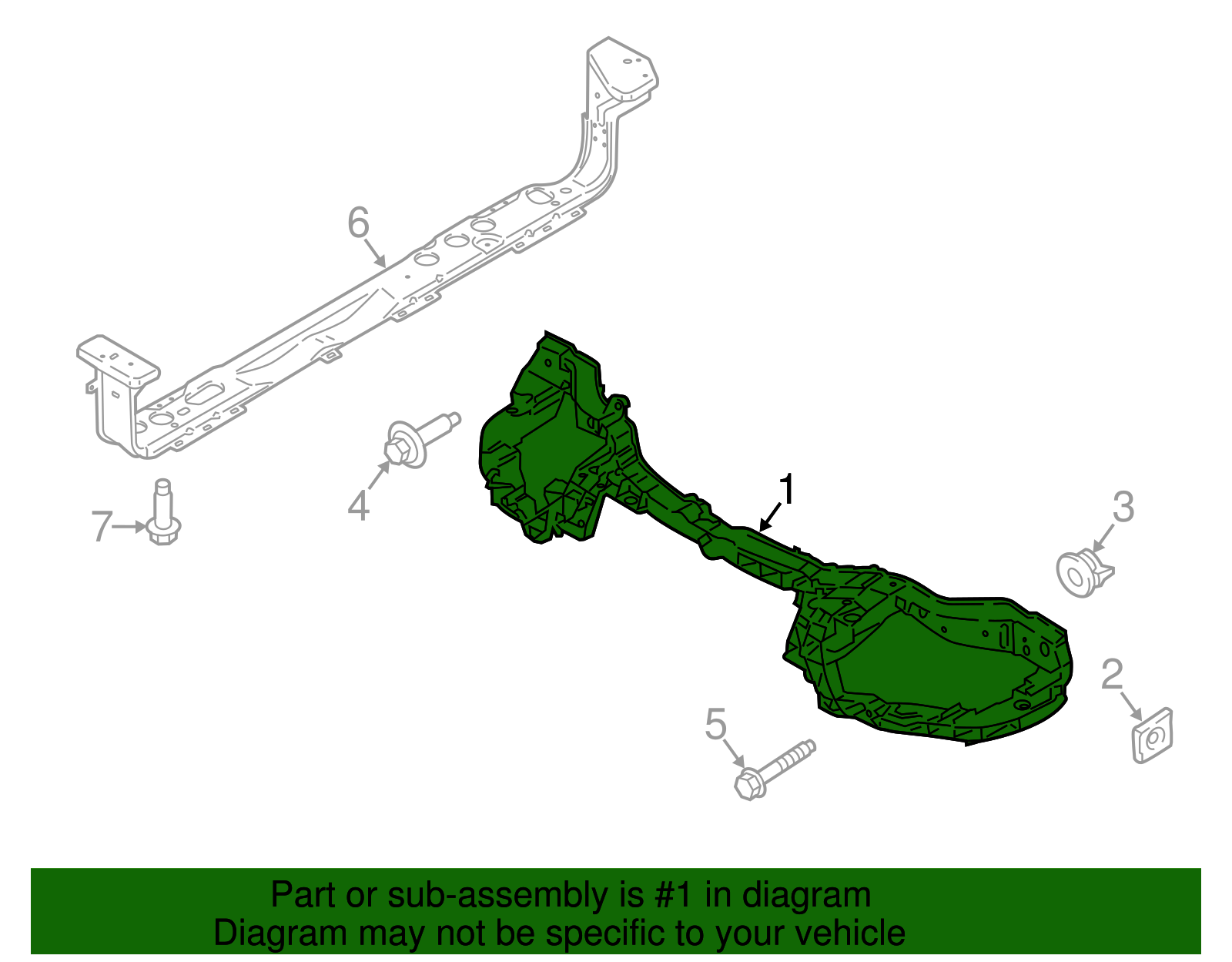 Genuine OEM Ford Part - Radiator Support F1EZ-8A284-A | Genuine OEM ...