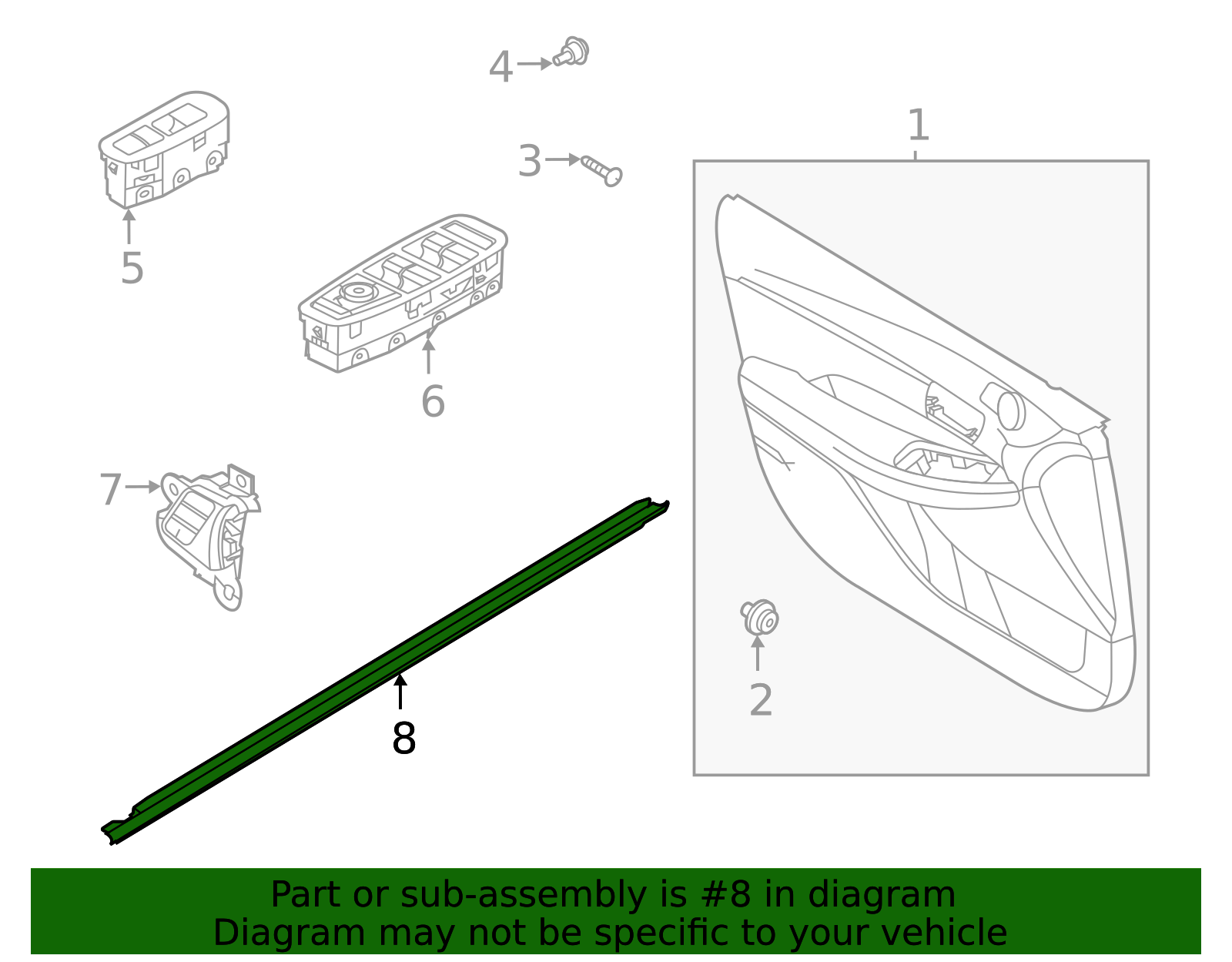 Hyundai - 82230-L1000 - Belt Weather-Strip - 2020-2023 Hyundai Sonata ...