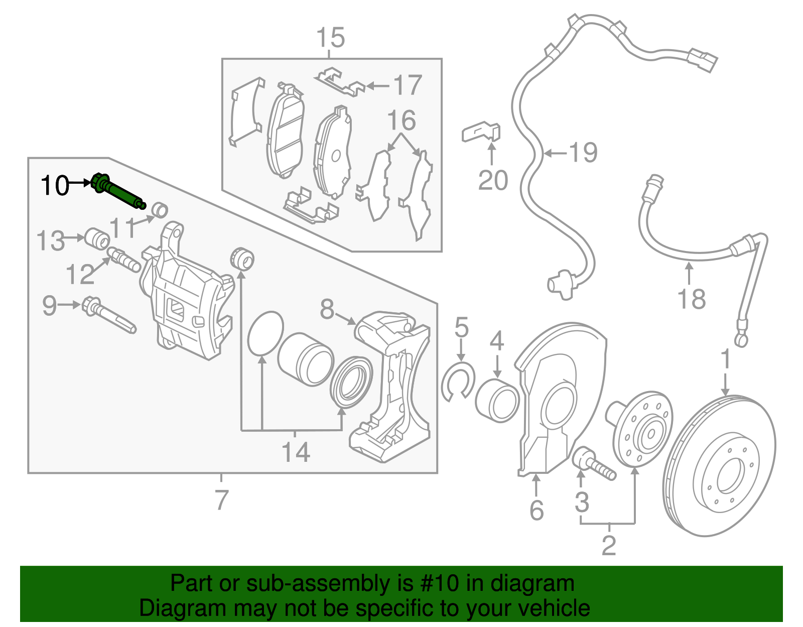 2001-2024 Mitsubishi Disc Brake Caliper Pin MR475896 | Mitsubishi Parts ...