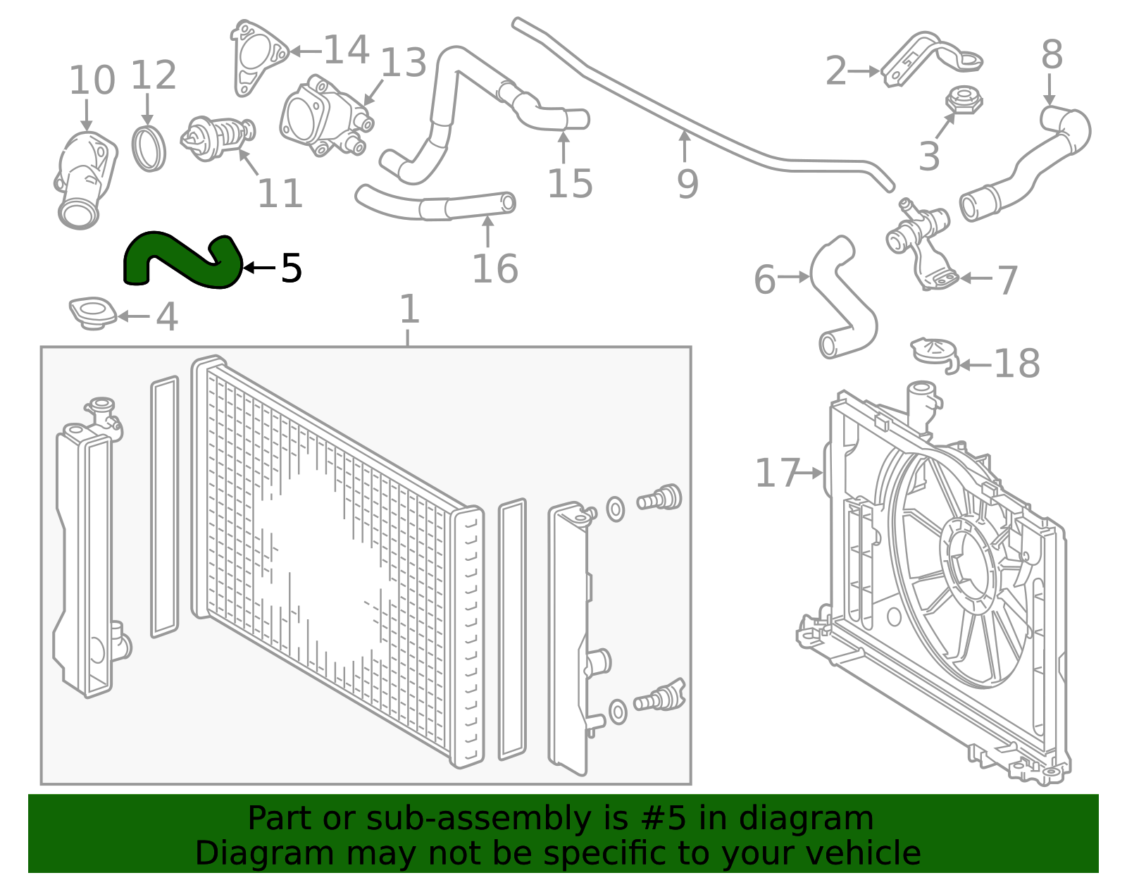 Genuine Official Toyota Radiator Coolant Hose part# 16573-0T040 for ...