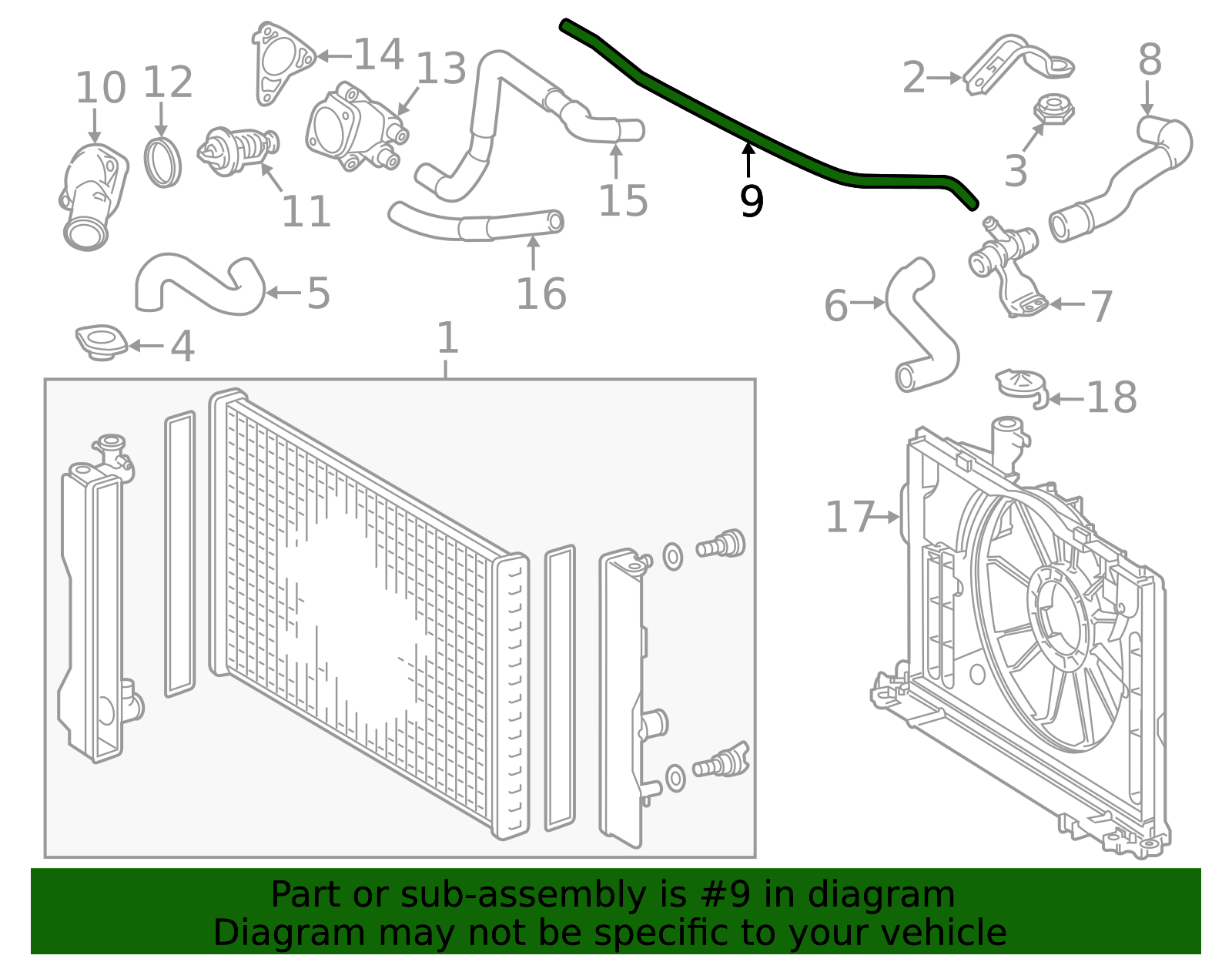 16261-0T020 - Engine Coolant Bypass Hose 2009-2017 Toyota | Longo ...