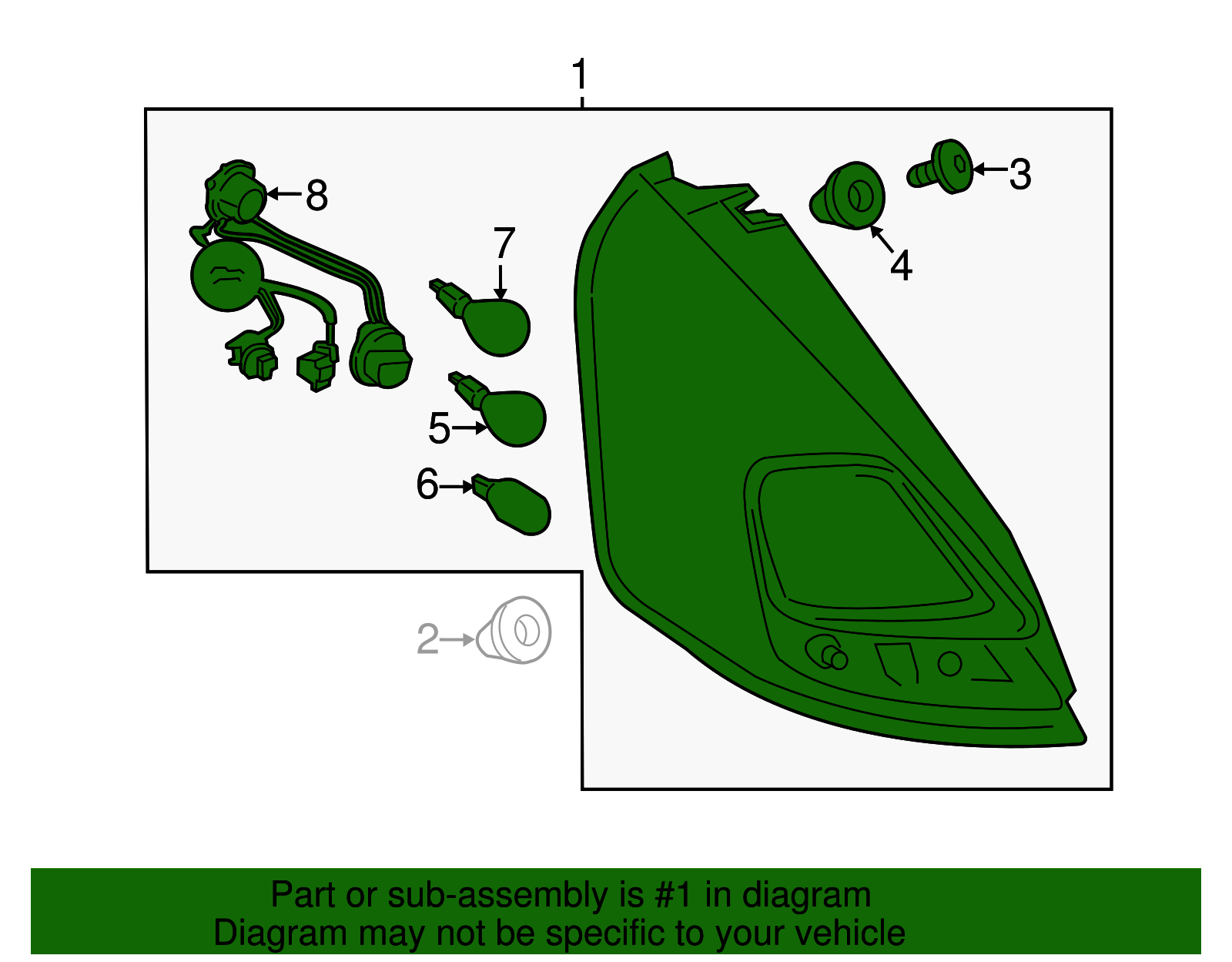 D2BZ-13405-E - Tail Lamp Assembly 2014-2019 Ford Fiesta | Big 3 Auto Parts
