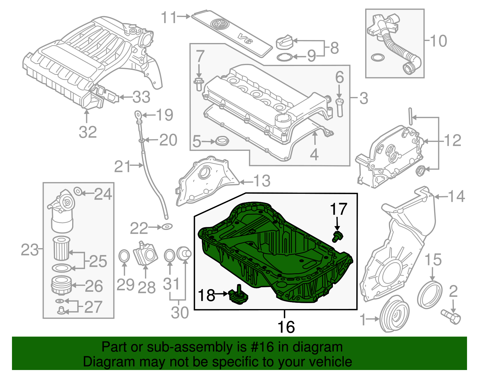 2004-2008 Volkswagen Oil Pan 022-103-601-R | OEM Parts Online