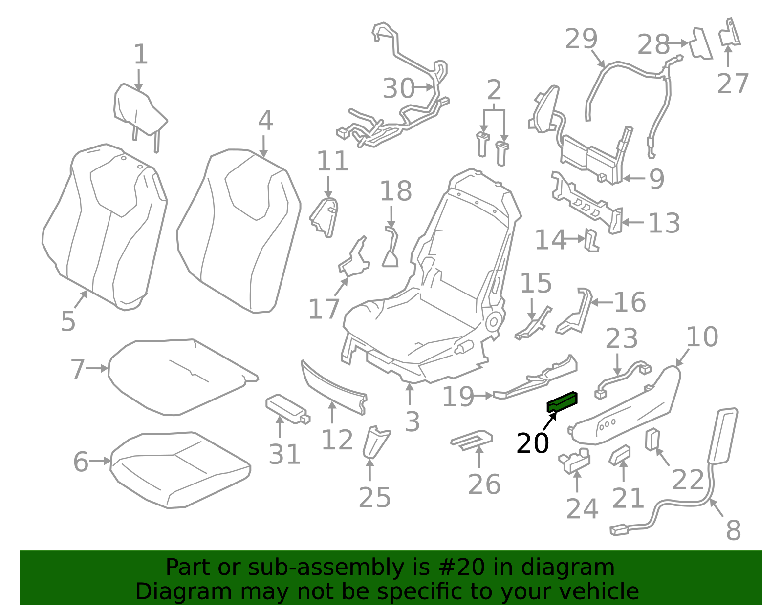 2014-2024 INFINITI Seat Switch 87066-4HA0A | INFINITI