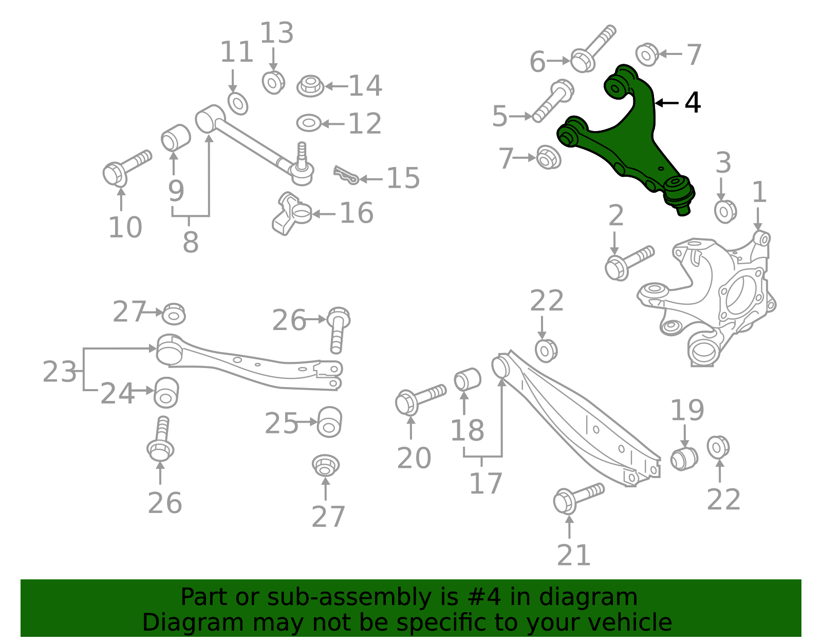 2013-2025 Subaru Upper Control Arm 20252SG001 | Subaru Parts Store