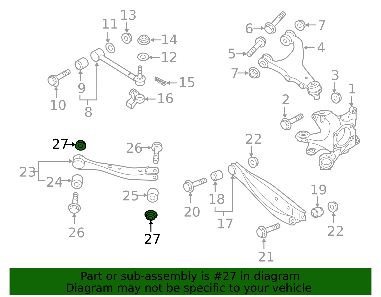 902350022 - 2006-2024 Subaru - Upper Control Arm Lock Nut | Subaru Parts HQ