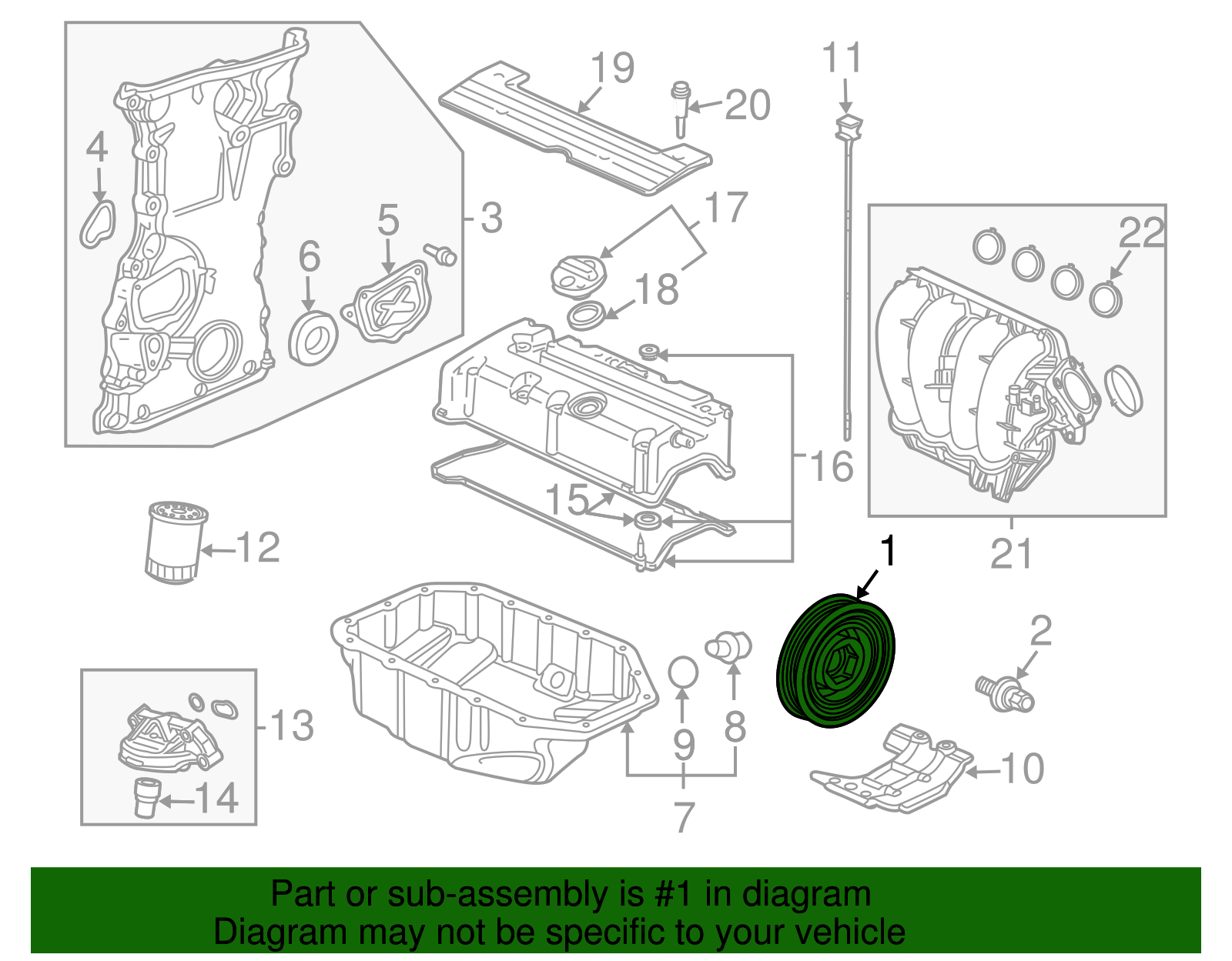 13810-R40-A01 - Crankshaft Pulley 2008-2015 Honda | Honda Parts Online