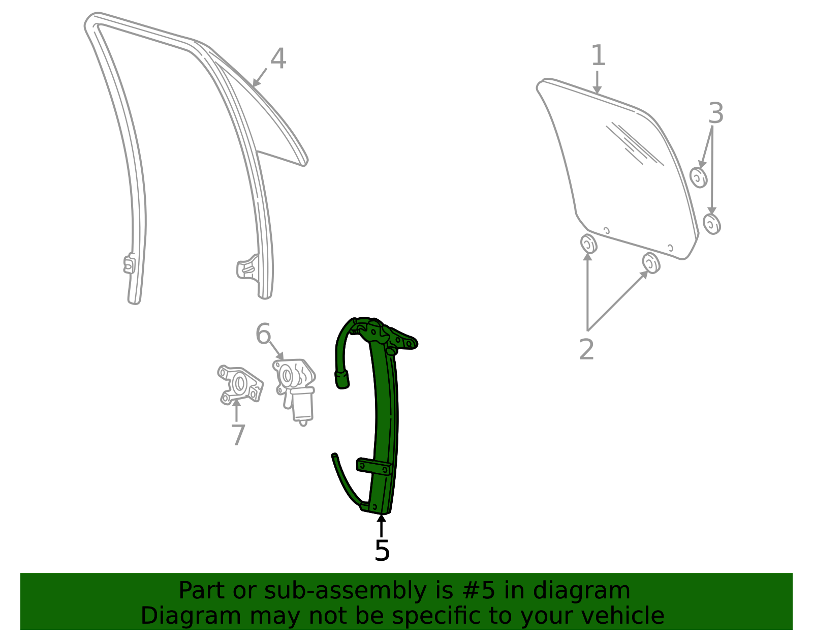 6W7Z-5427009-AA - Window Regulator 1992-2011 Ford | Ford Parts Direct