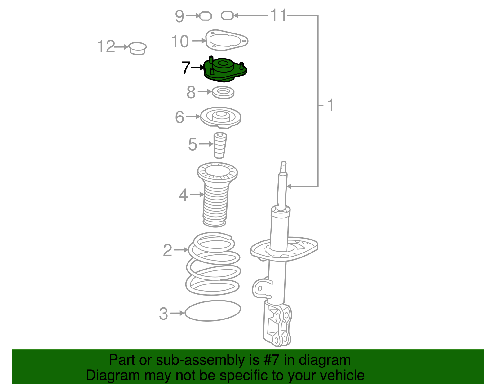 48609-0R010 - Suspension Strut Mount (Left, Right, Front) 2006-2013 ...