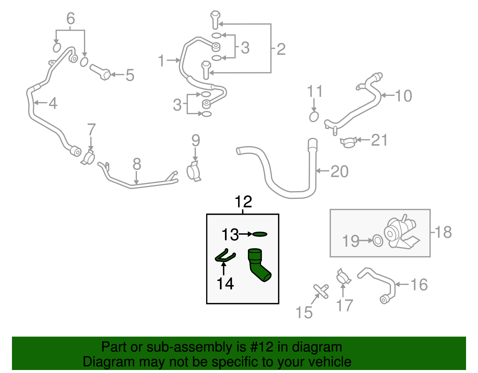 8K0-121-051-C - Radiator Coolant Hose 2009-2017 Audi | Audi OEM Parts Guy