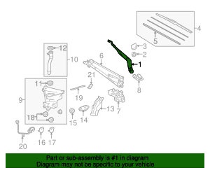 85211-60300 - Wiper Arm For 2010-2015 Lexus GX460 | Lexus OE Parts