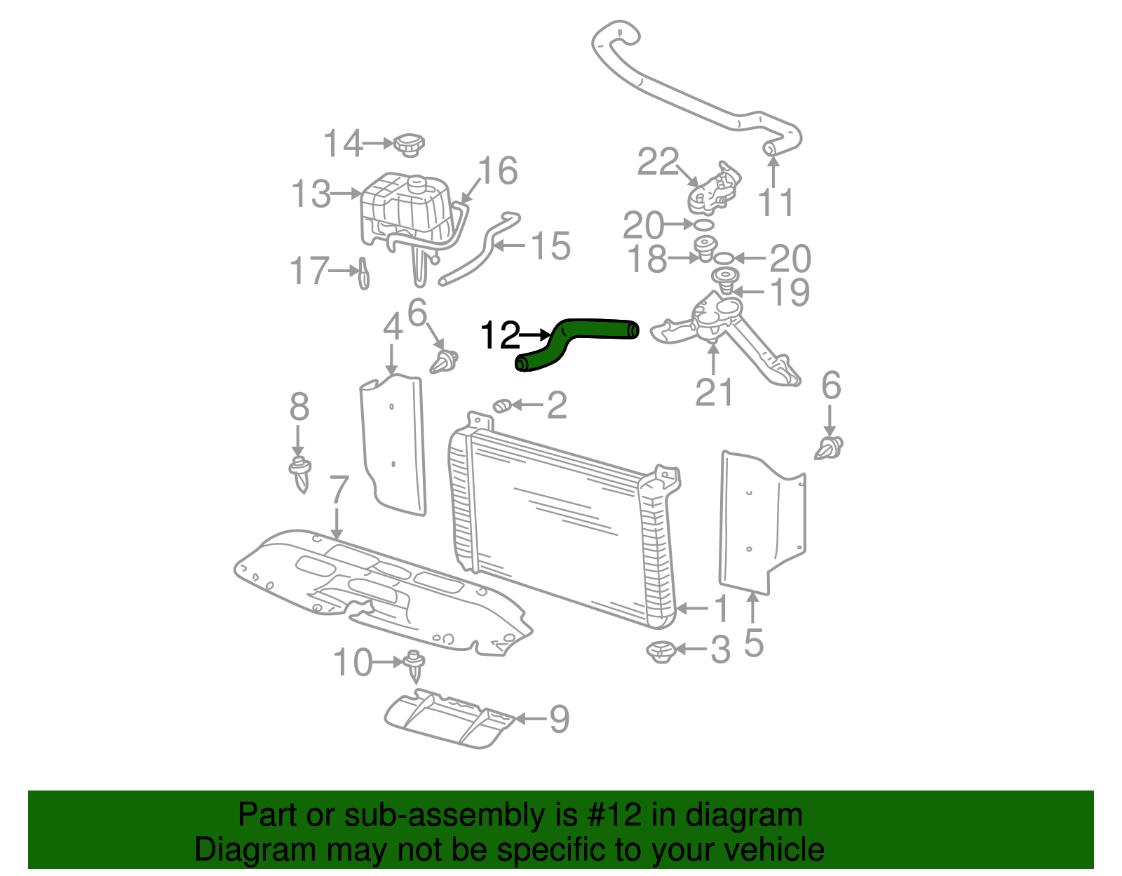 2006-2010 GM Radiator Coolant Hose 25841843 | Chevy OEM Parts