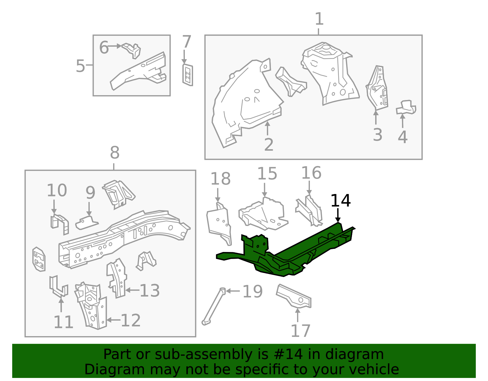 2017-2025 GM Front Extension - Passenger Side (RH) 84002364 ...