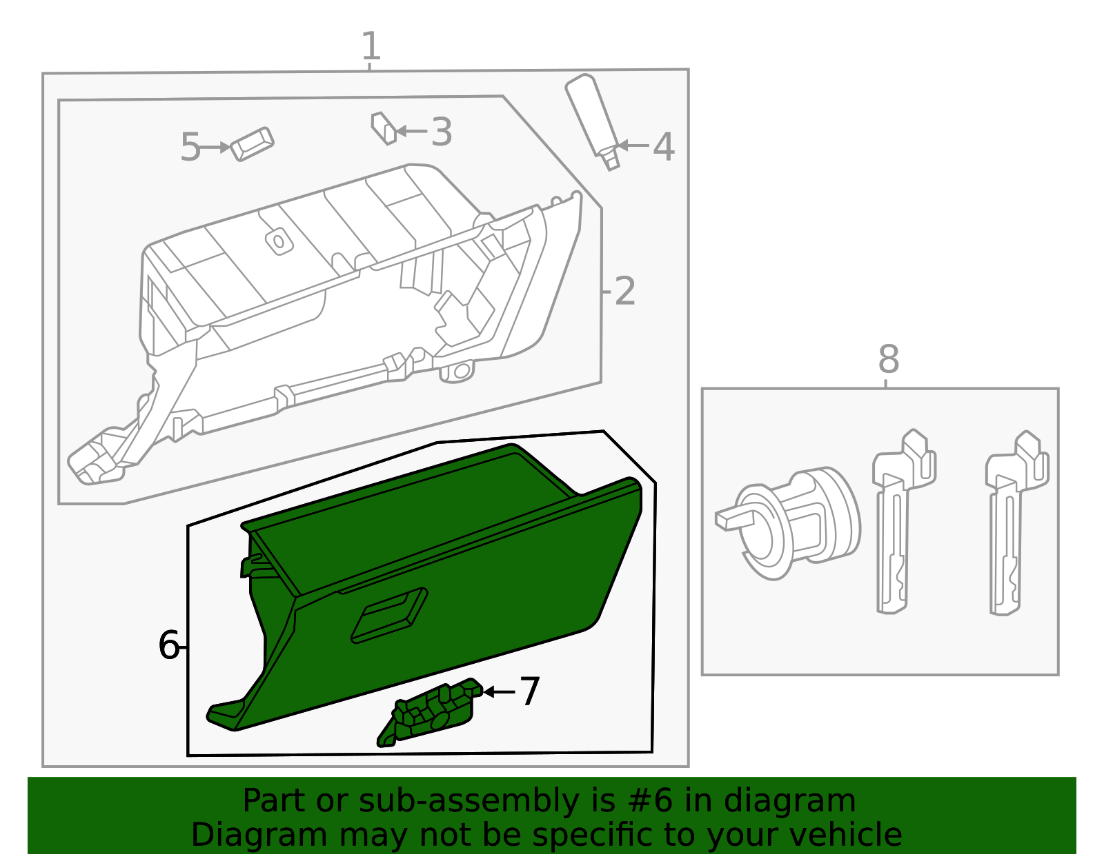 55501-0E050-C0 - Glove Box Door 2020-2025 Toyota Highlander | Norm ...