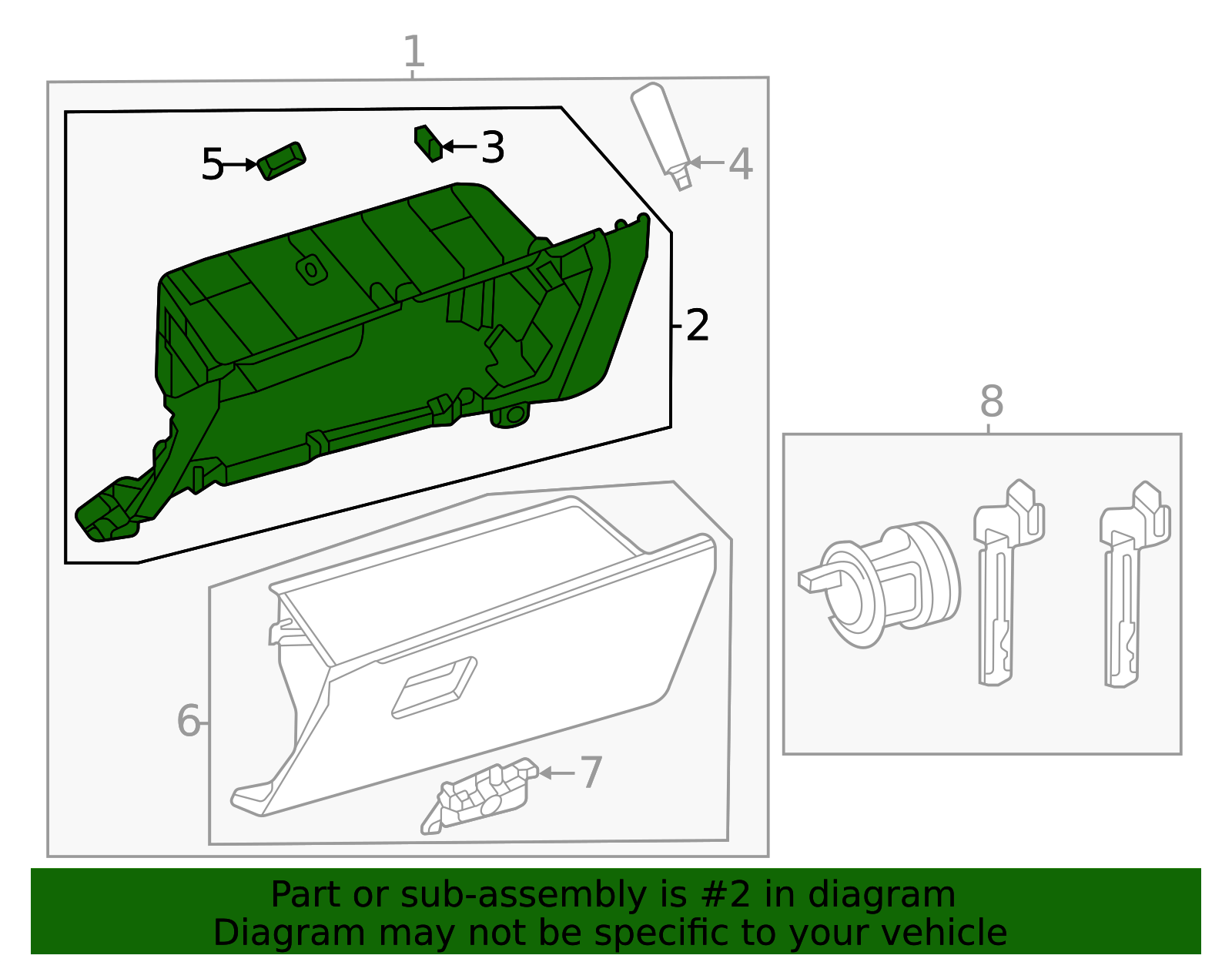2020-2022 Toyota Highlander Glove Box 55509-0E020-E0 | Toyota Parts Center