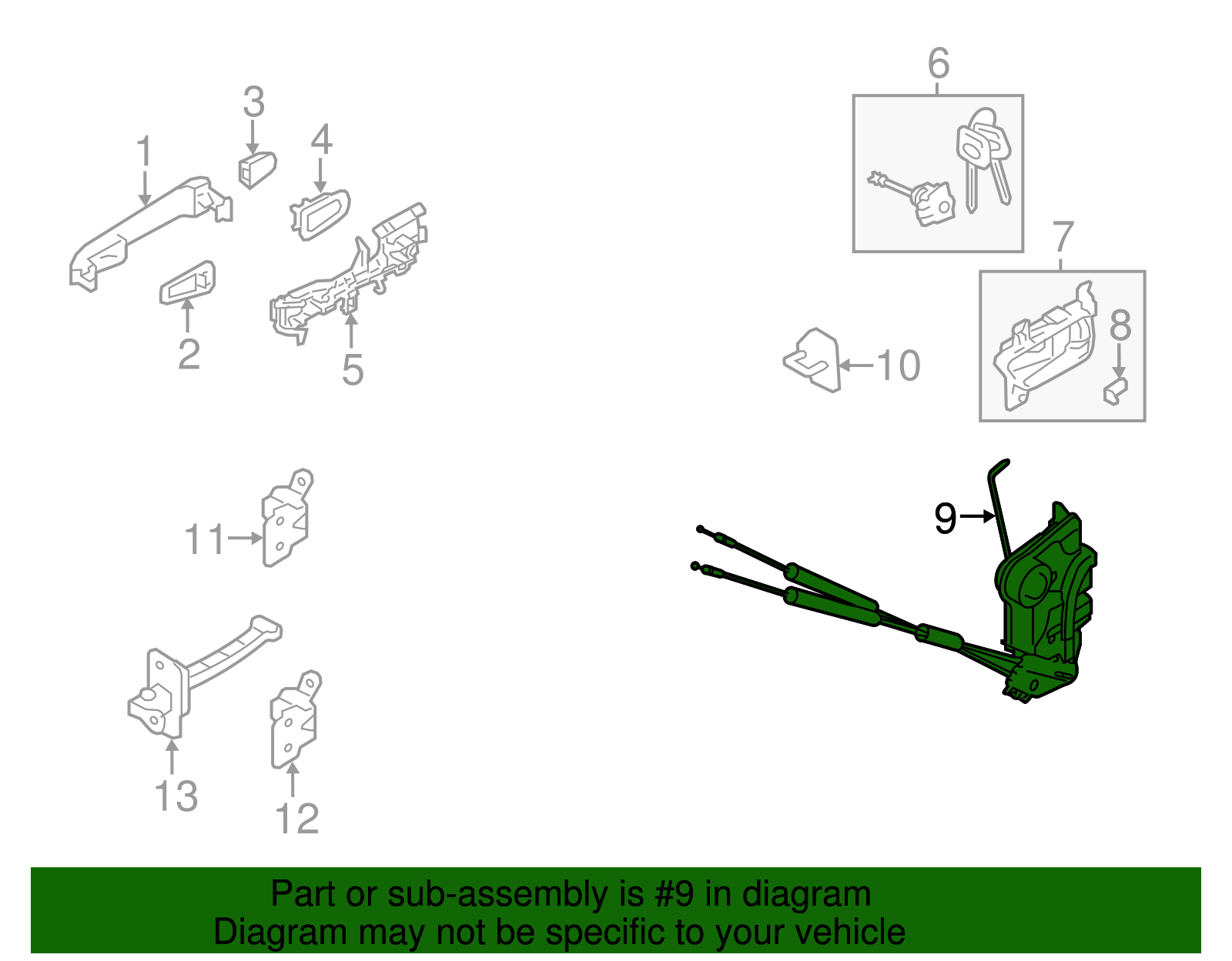 61032FL102 - 2018-2019 Subaru Crosstrek - Lock Assembly | Subaru Parts HQ