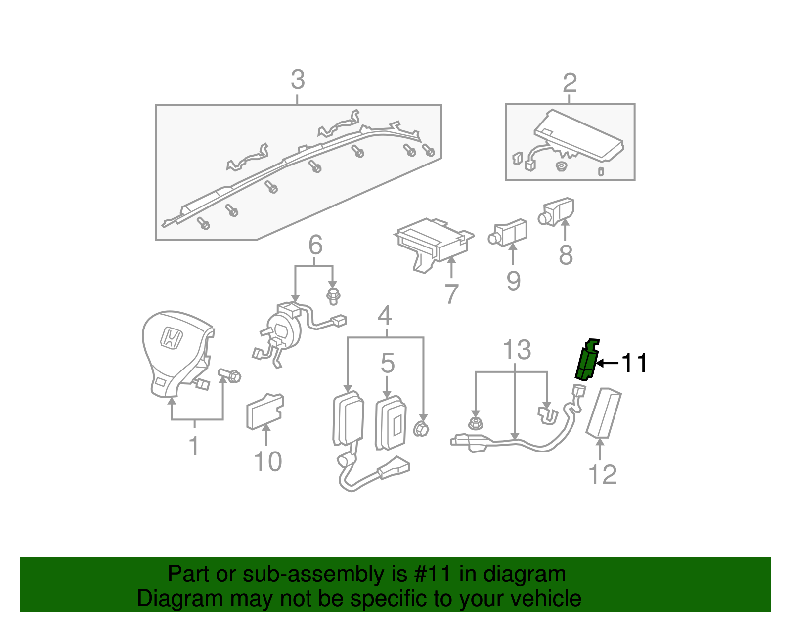 81169-SLN-A01 - Occupant Sensor 2007-2008 Honda Fit | Honda Parts Online