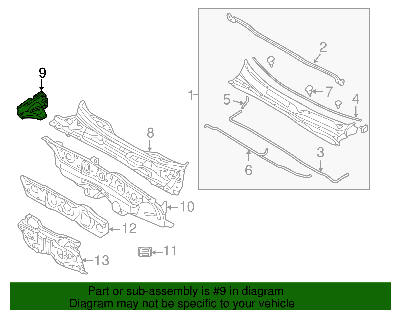 Hyundai - 66756-3V000 - Inner Side Panel - 2012-2017 Hyundai Azera ...