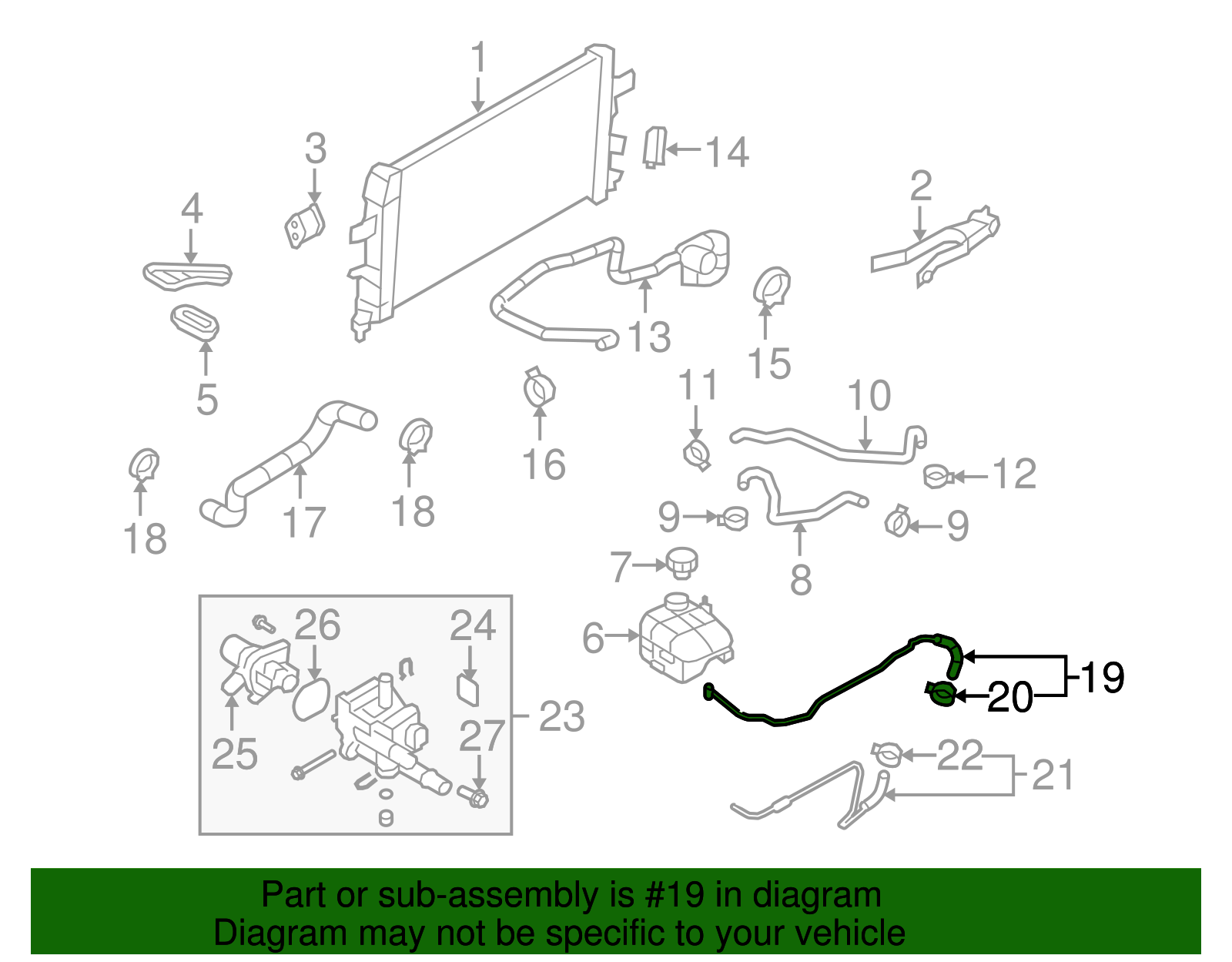 2008-2018 GM Throttle Body Heater Inlet Pipe 25192905 | Chevy OEM Parts