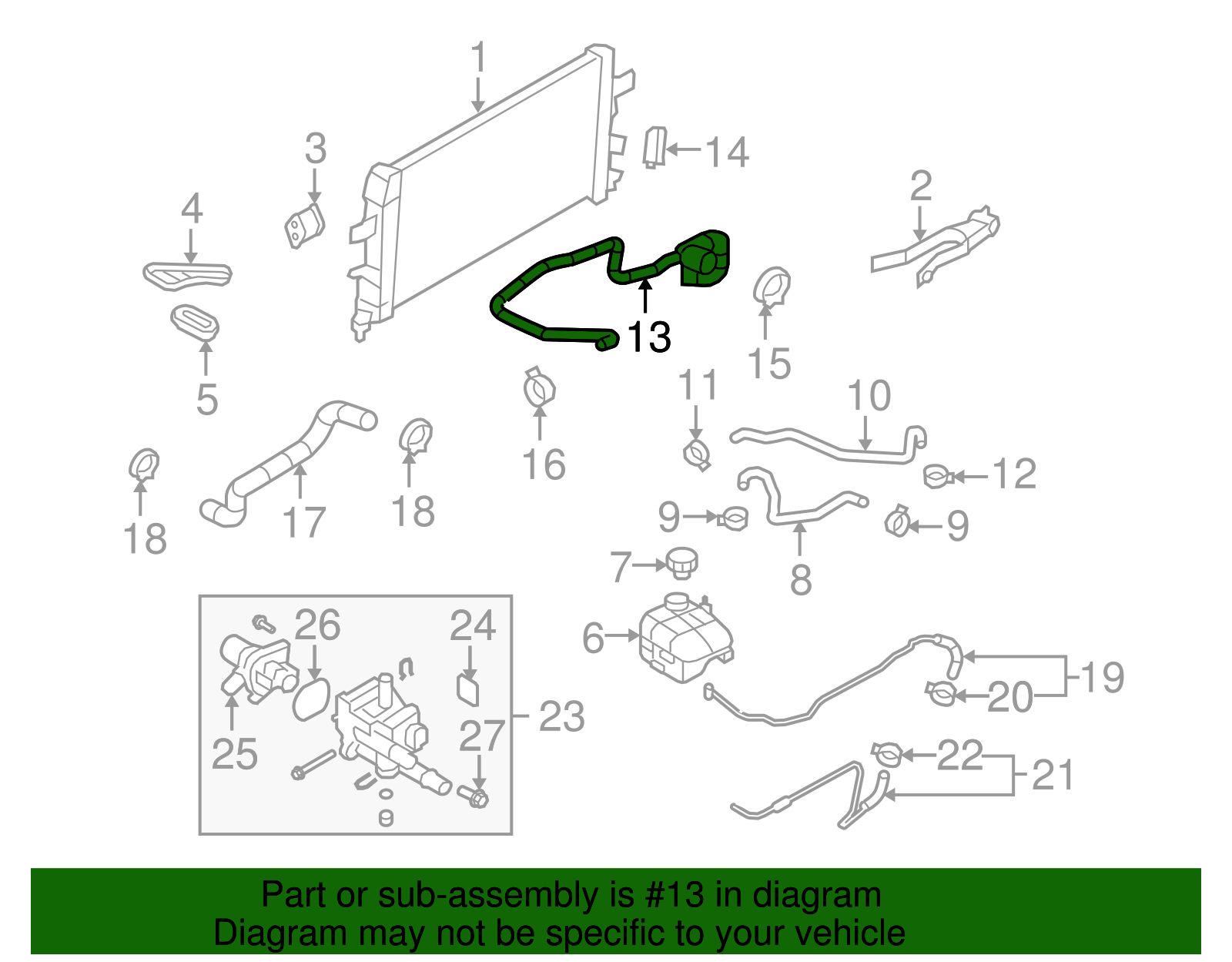 2008 Saturn Astra Radiator Outlet Hose 13118272 | GetOEMParts.com