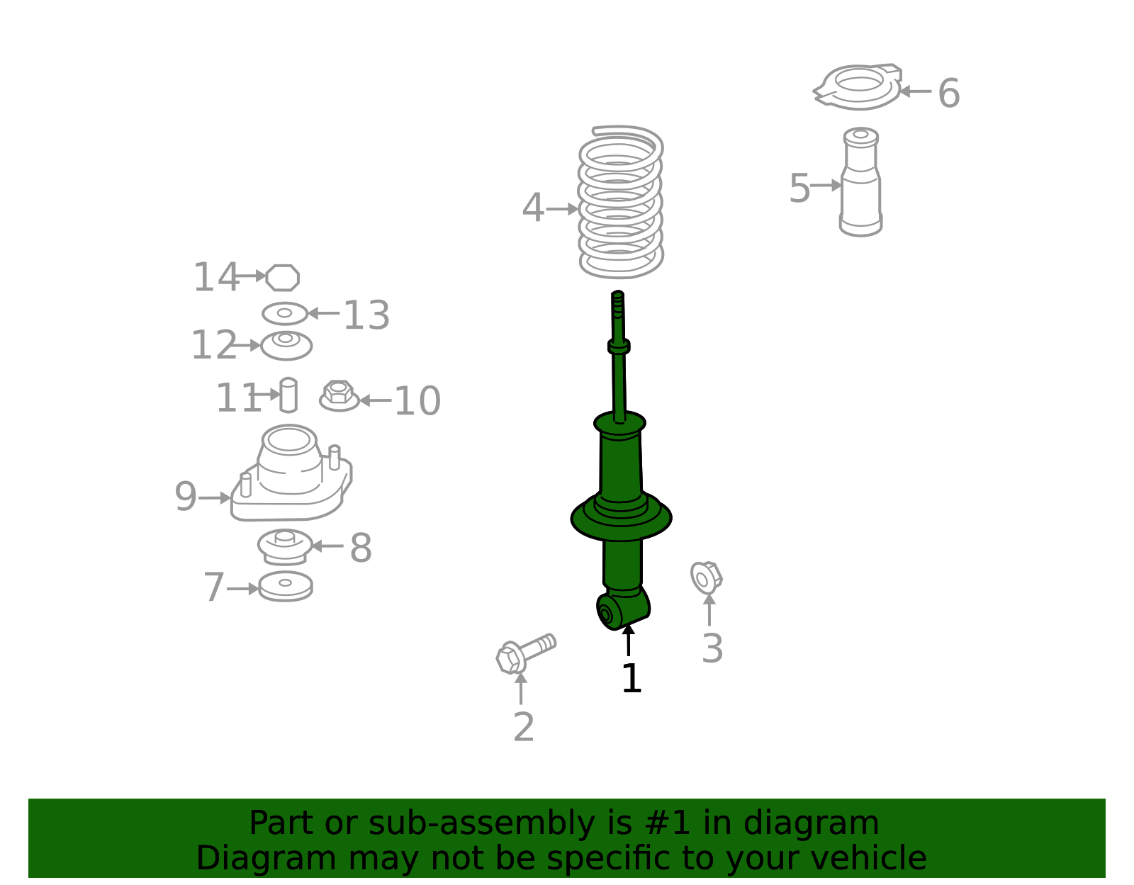 4162A175 - Suspension Shock Absorber 2008-2017 Mitsubishi Lancer ...