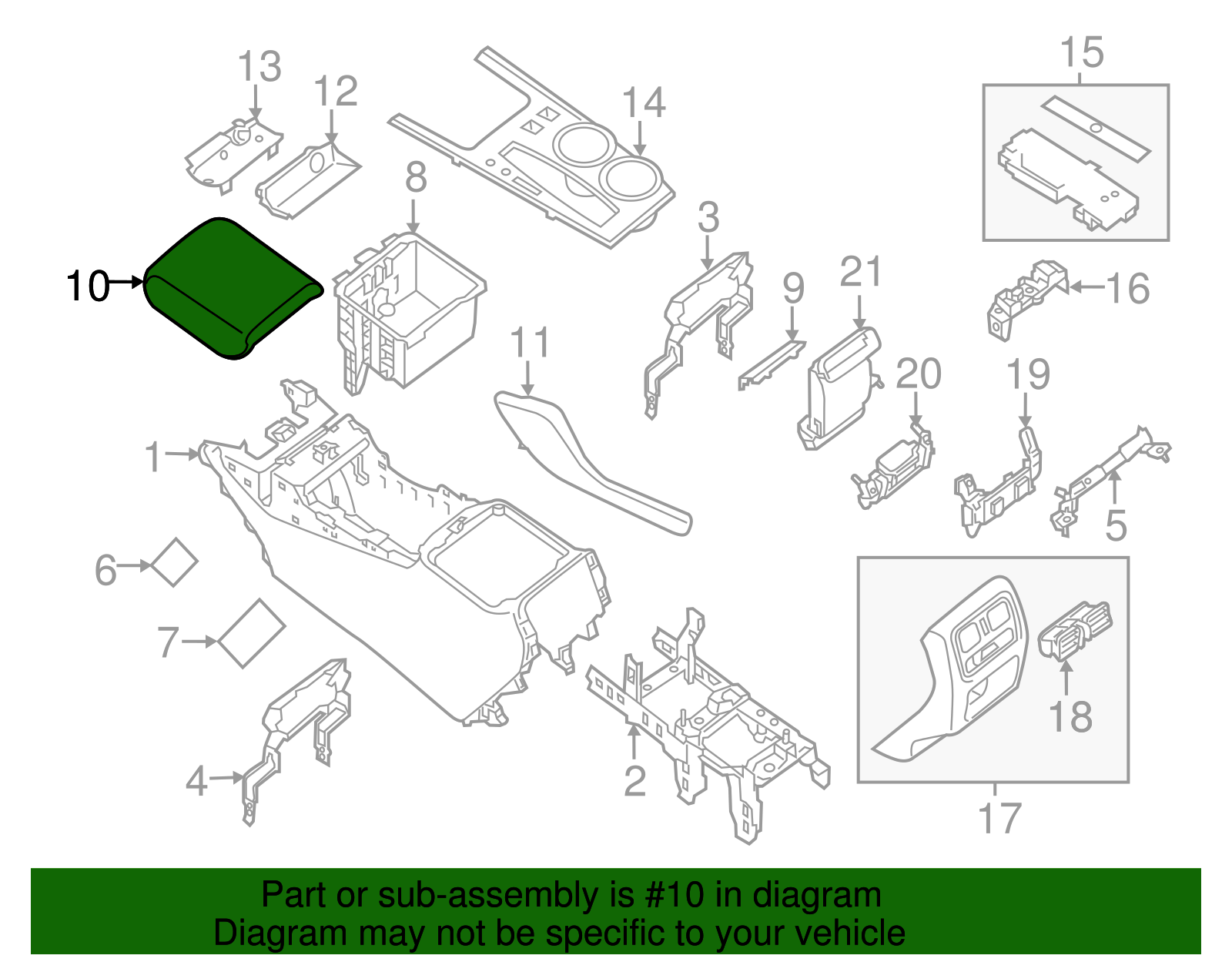 96920-9A40A - Armrest 2019 Nissan Pathfinder | Nissan Parts ...