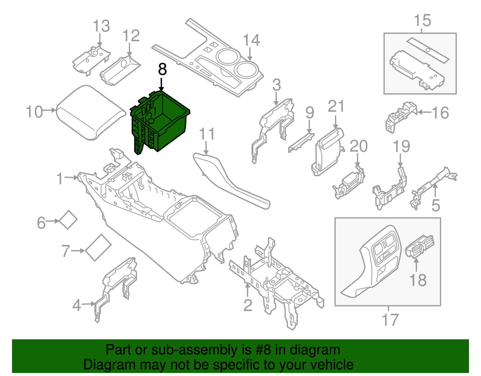 2017-2020 Nissan Pathfinder Storage Box 96926-9PJ0A | Nissan Parts Central