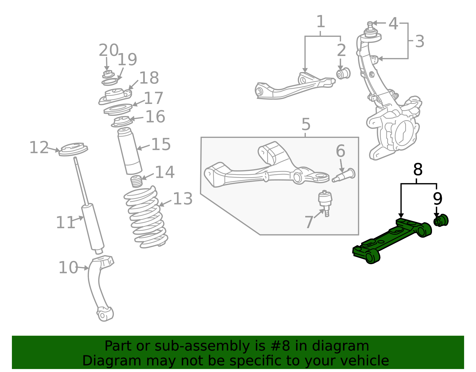 25918965 - Front Passenger Side Lower Suspension Control Arm Bracket ...