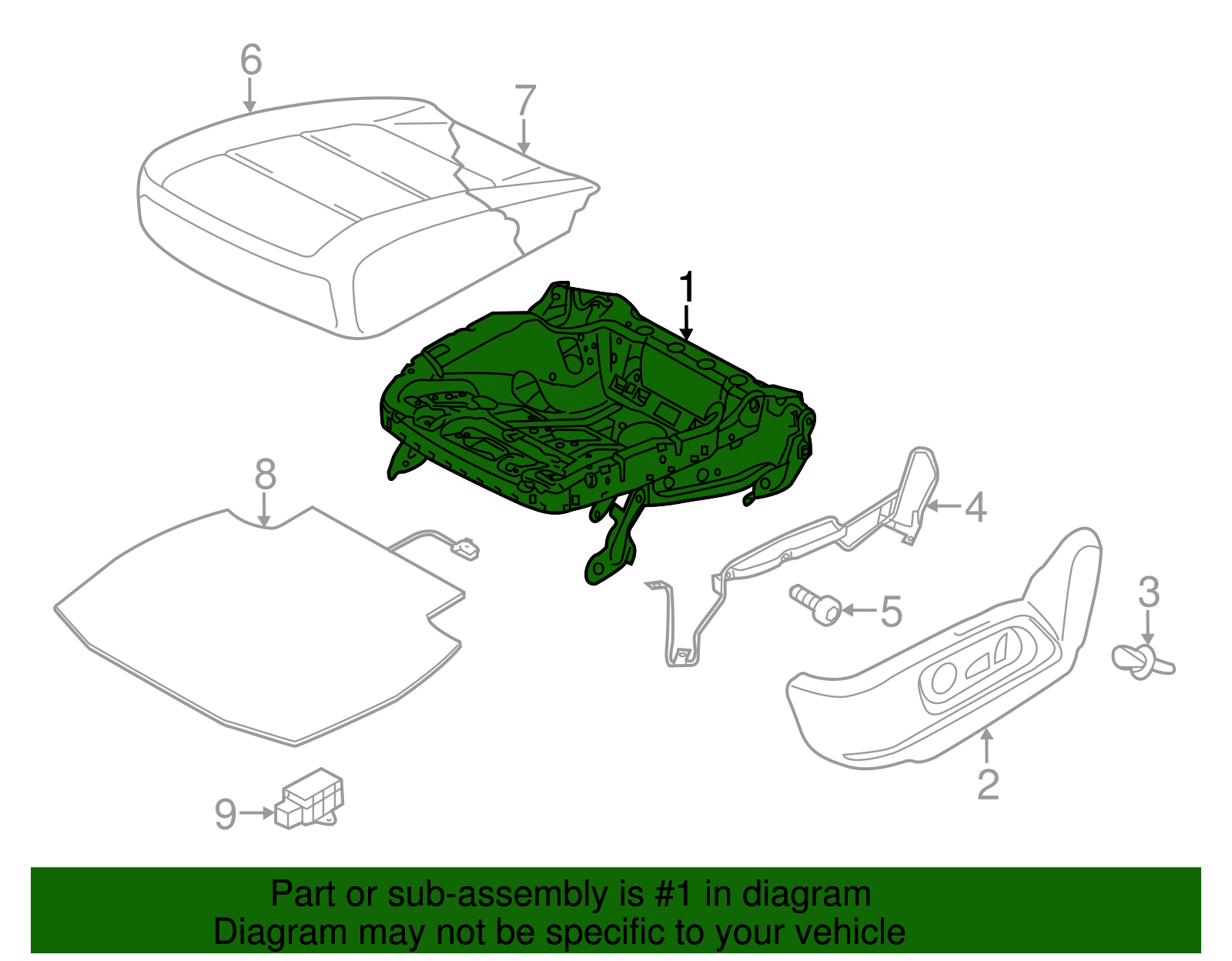 5N0-881-157 - Seat Frame 2009-2017 Volkswagen | Volkswagen Parts Catalog