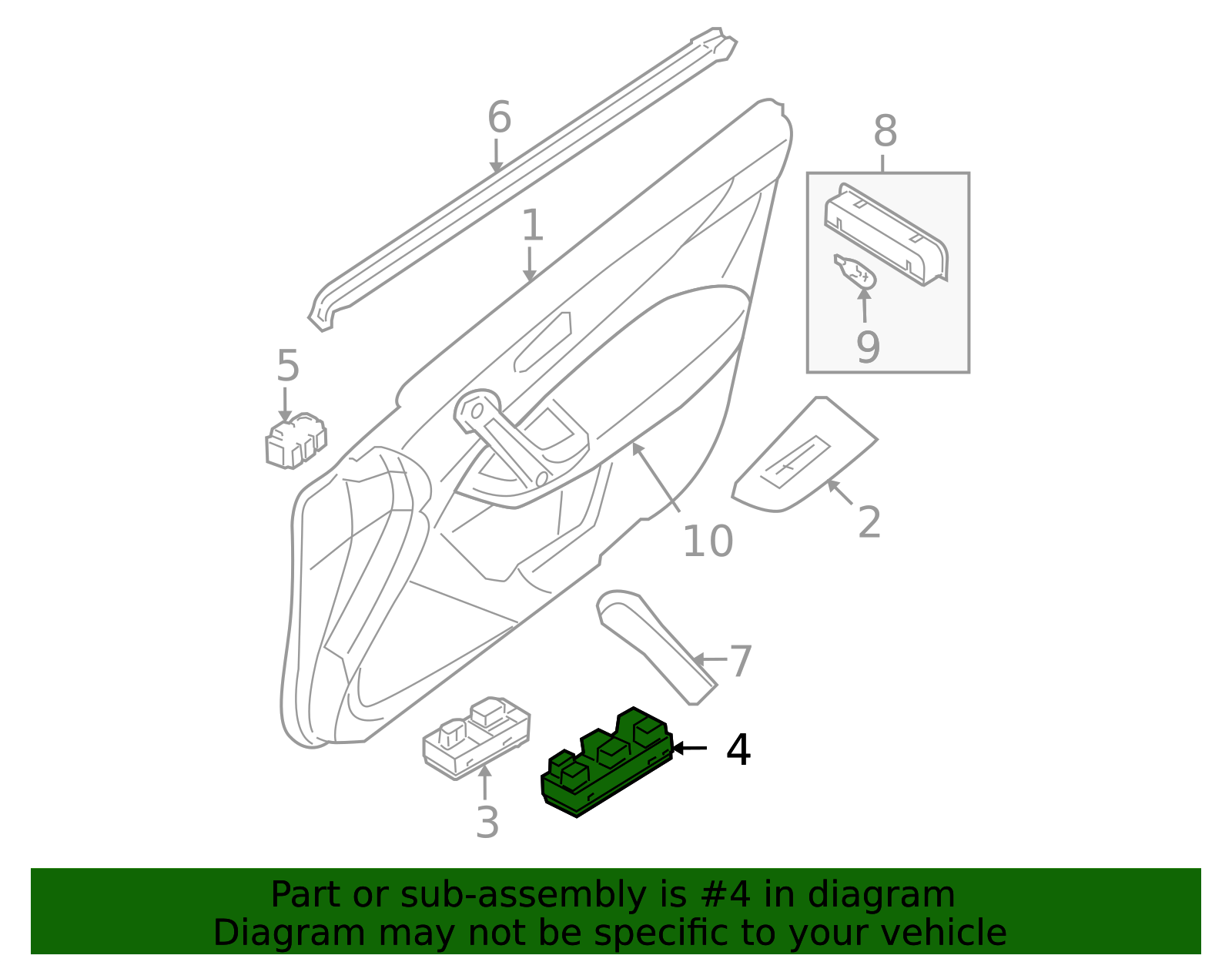 25401-9N00E - Window Switch 2009-2014 Nissan Maxima | Official Nissan ...