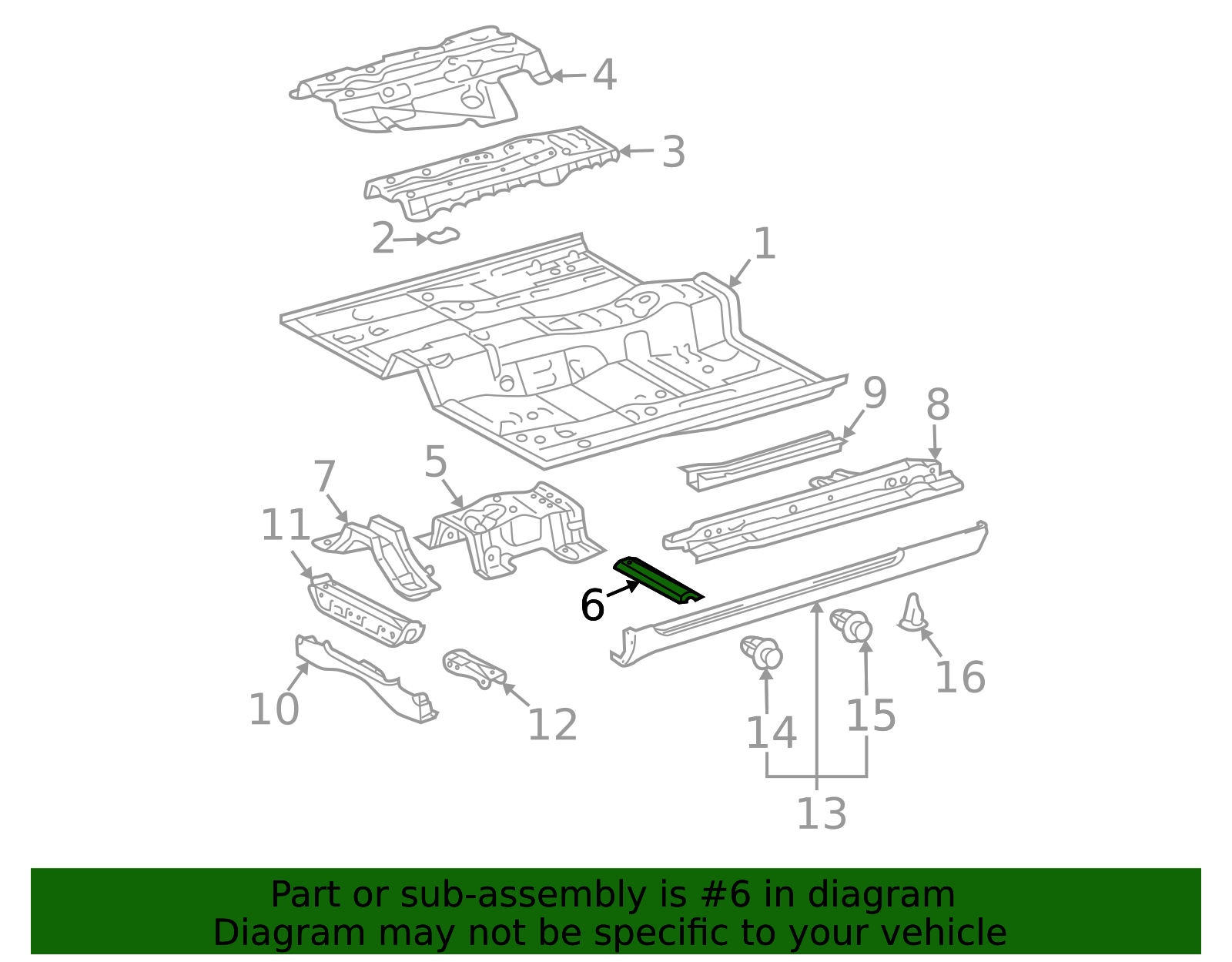 58252-33030 - High-Quality Floor Pan Reinforcement Brace for 2004-2008 ...
