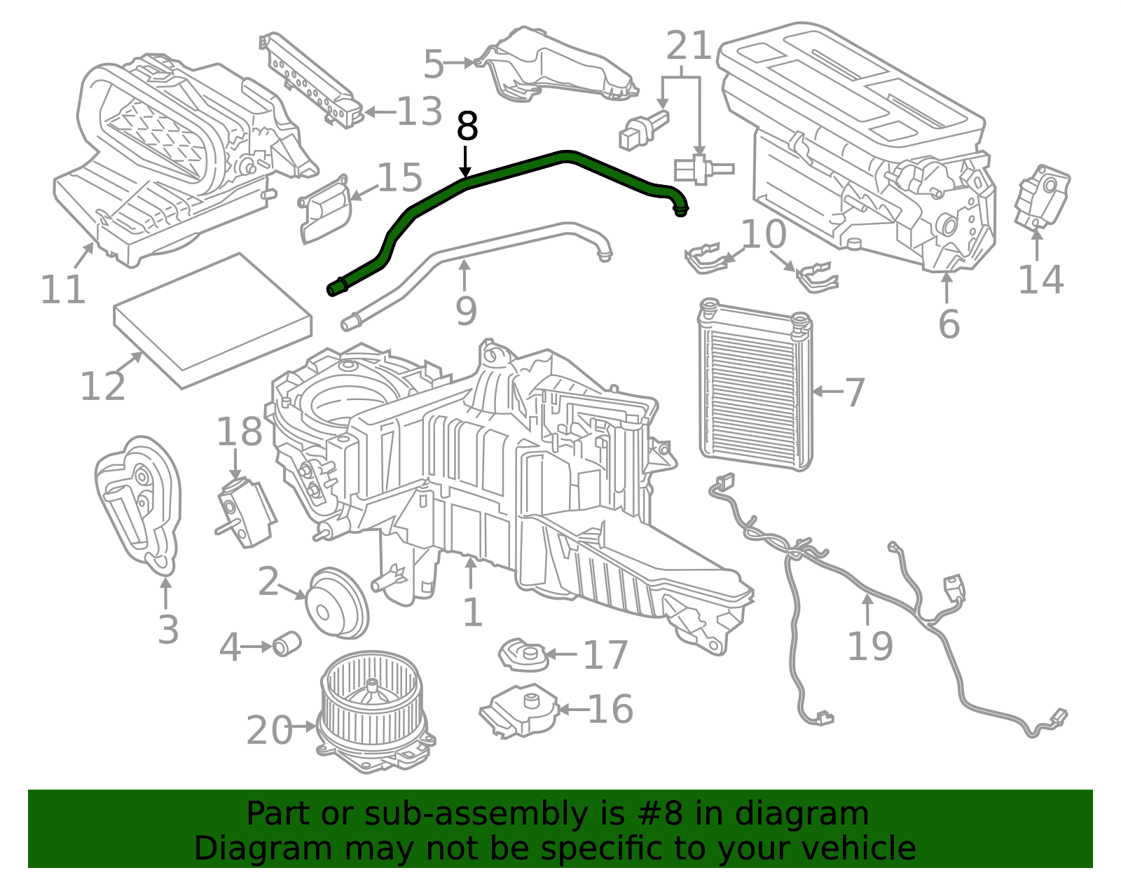 2015-2016 Ford F-150 | HVAC Heater Hose | FL3Z-18472-F | Walls' Ford Parts