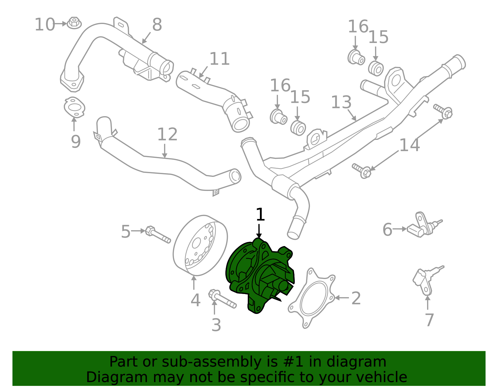 25100-2M020 - Water Pump 2020-2023 Kia Rio | Kia.Parts Store