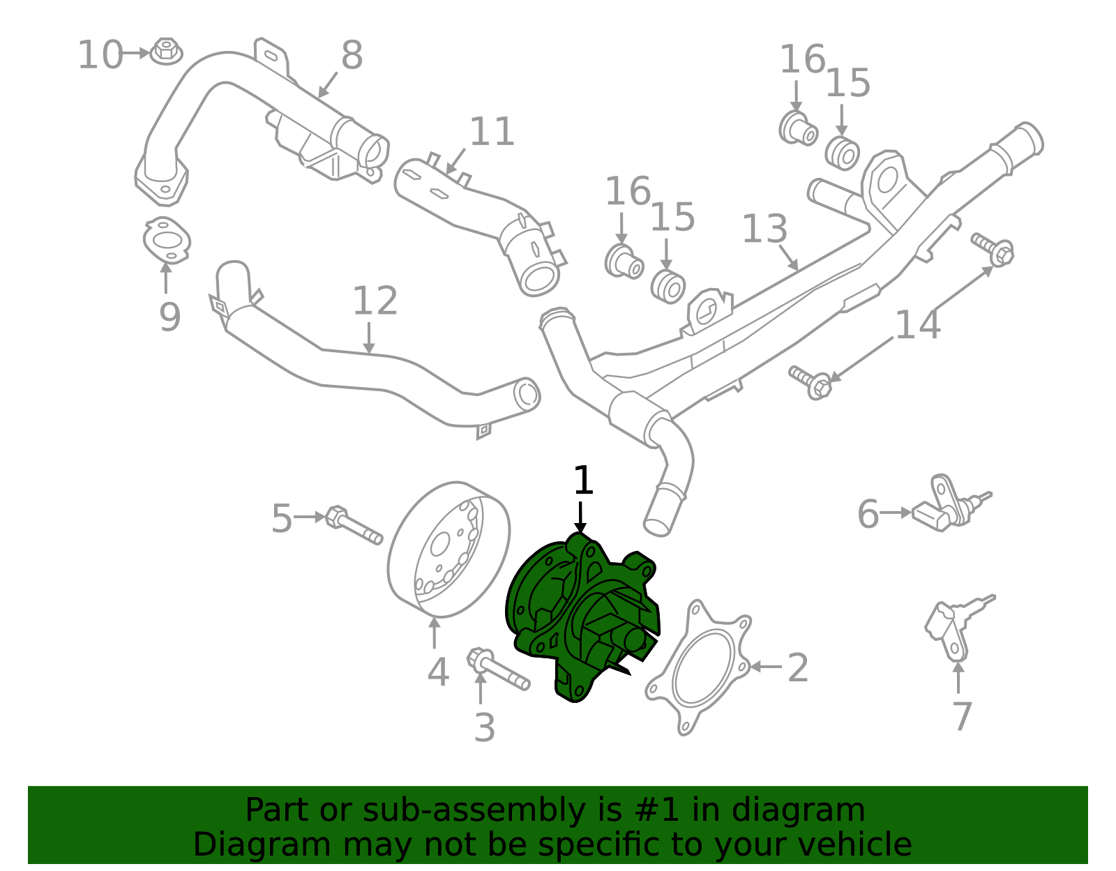 25100-2M020 - Water Pump 2020-2023 Kia Rio | Kia.Parts Store