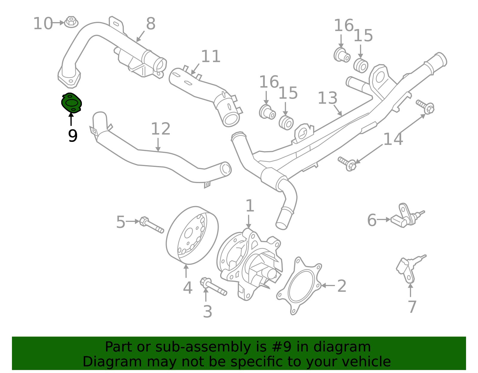 25623-2M000 - Engine Coolant Pipe Gasket 2020 Kia Rio | Kia.Parts Store