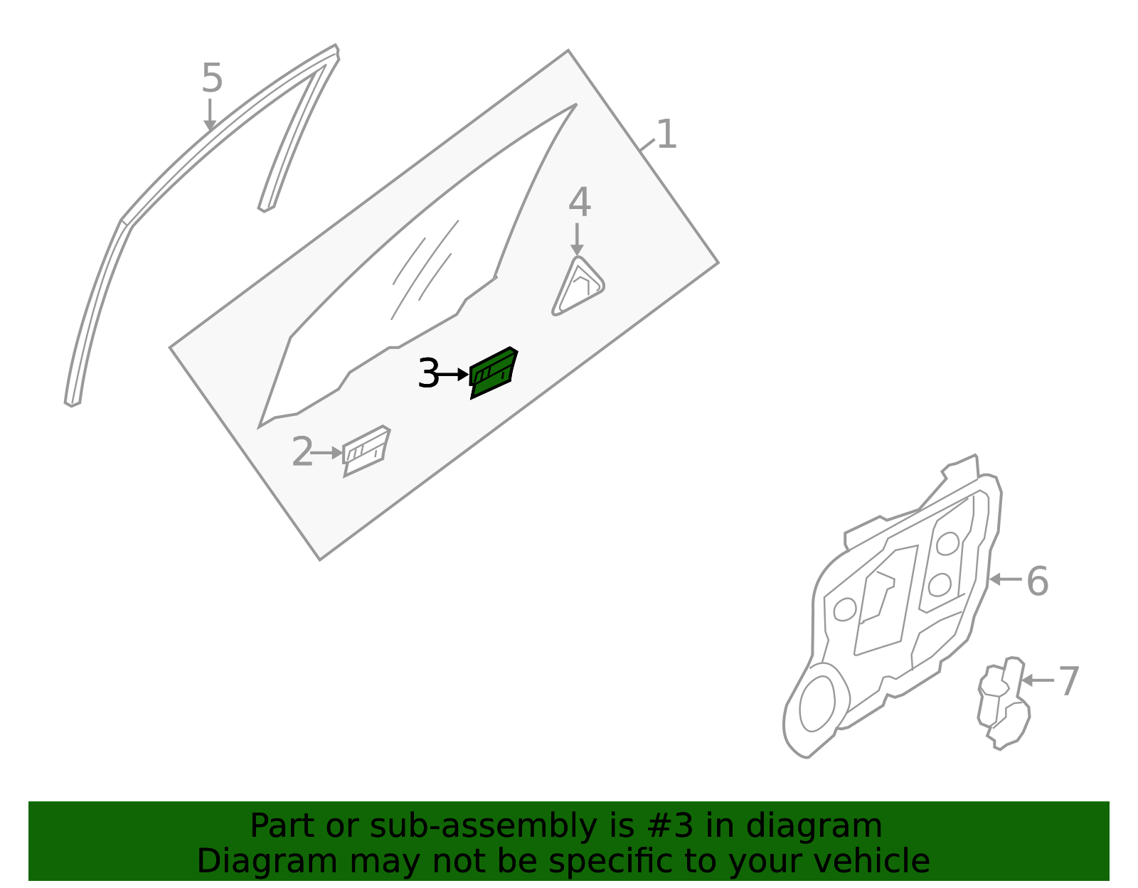 2015-2020 Kia K900 Door Glass Retainer Clip - Driver's Side (LH) 82413 ...