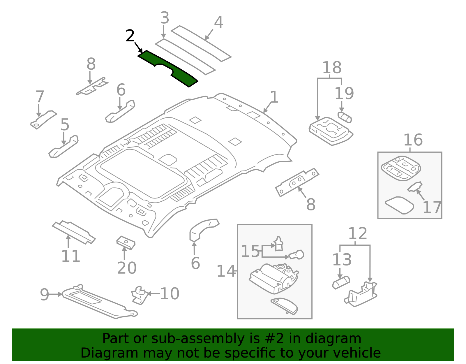 2007-2012 Hyundai Santa Fe Headliner Pad 85305-2B200 | MotorMotor