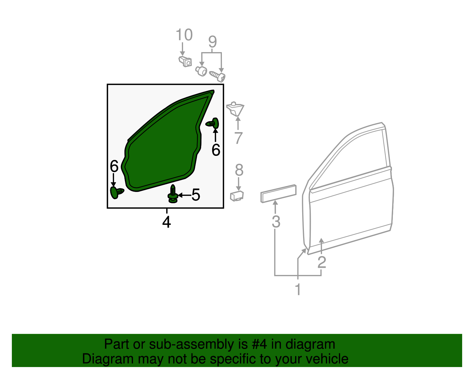 Genuine Toyota Door Weather-Strip part# 67862-AC030 for 2005-2012 ...