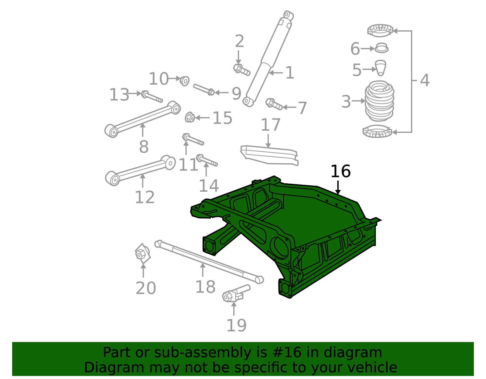 2006-2010 Jeep Rear Sub-Frame 52090278AK | Mopar Wholesale