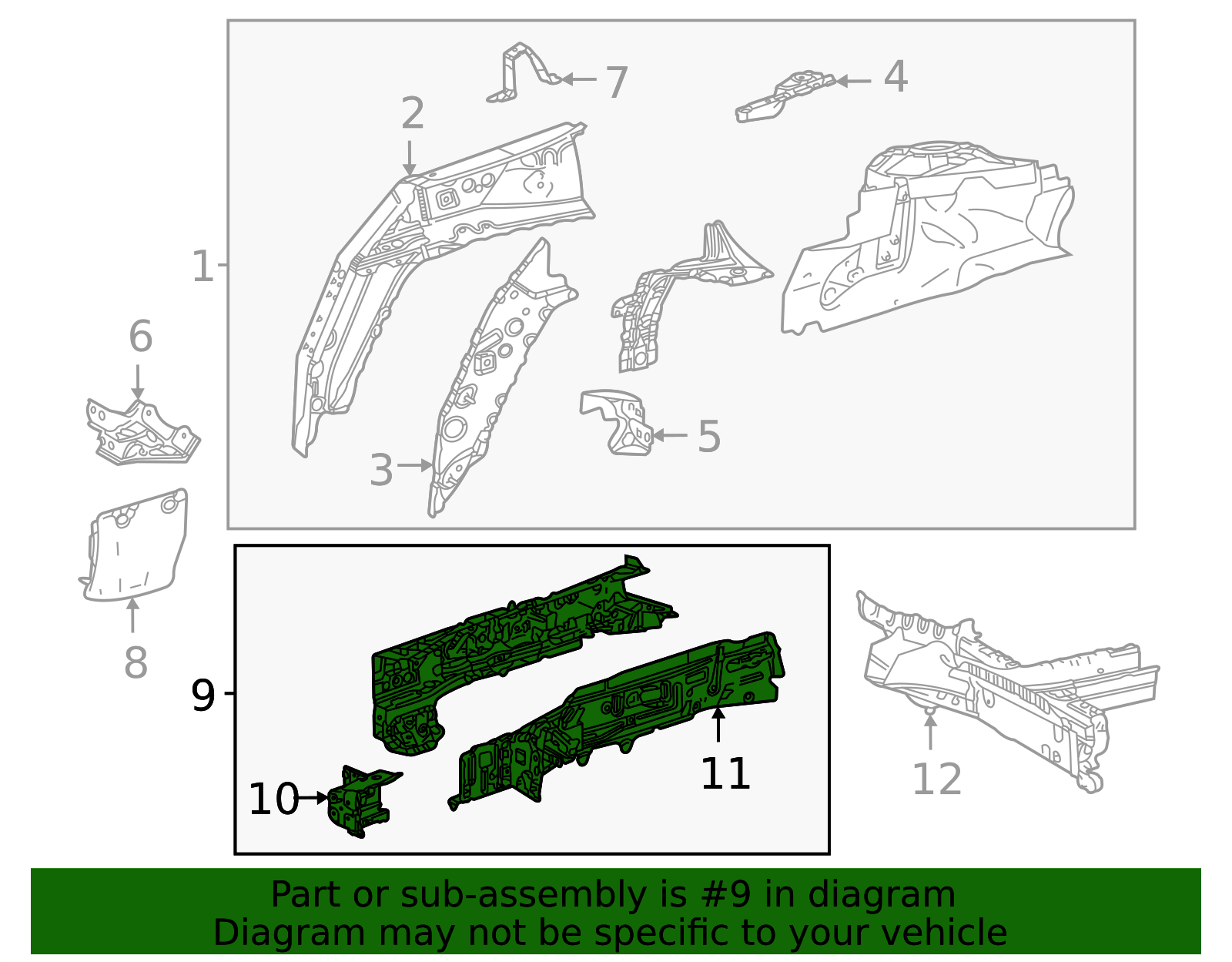 2021-2025 Toyota Sienna Rail Assembly 57120-08011 | Toyota Parts Center