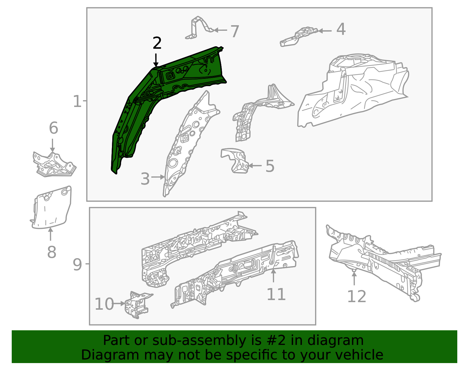 2021-2025 Toyota Sienna Upper Rail 53708-08030 | Sparks Parts