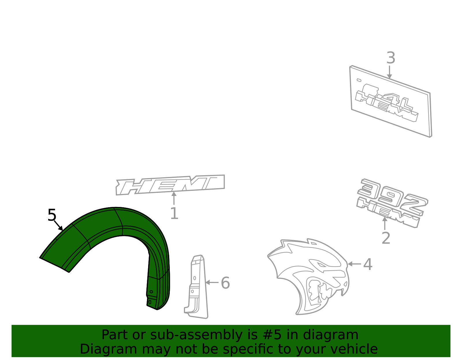 2020-2023 Dodge Charger Molding 6TN41TZZAE | Mopar Parts Canada
