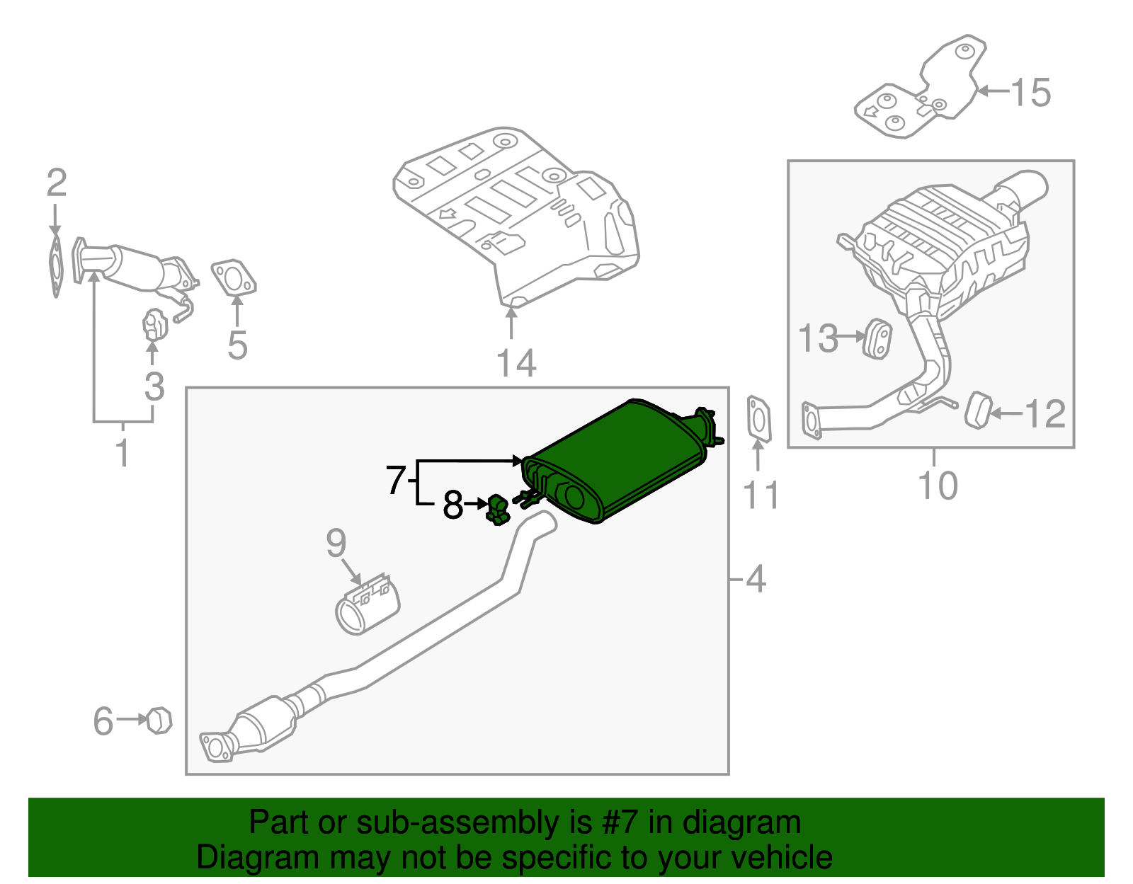 2016-2020 Kia Sorento Muffler & Pipe 28600-C6300 | GetOEMParts.com